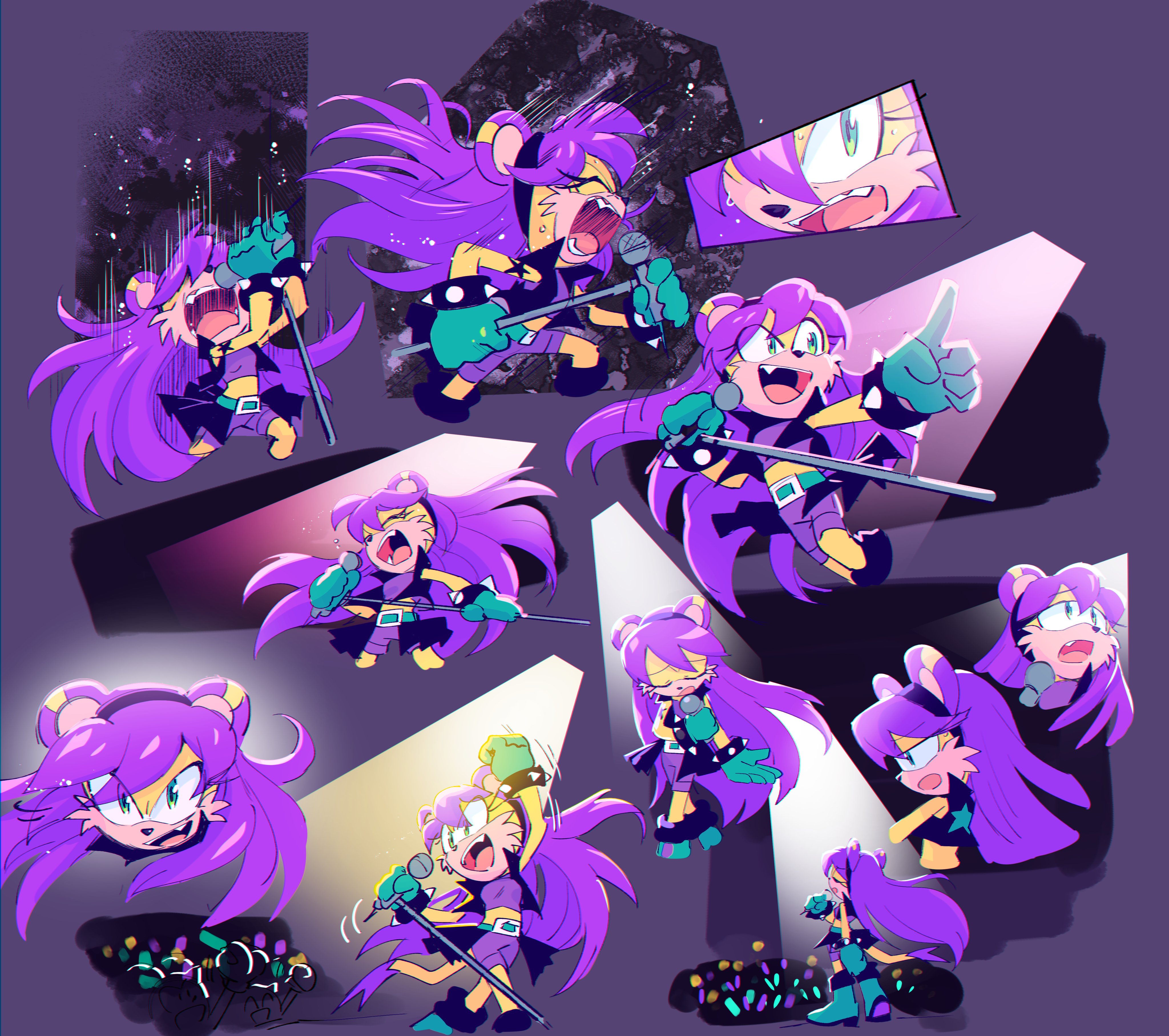 Safebooru - 6+girls absurdres black hairband concert drawloverlala fang ...