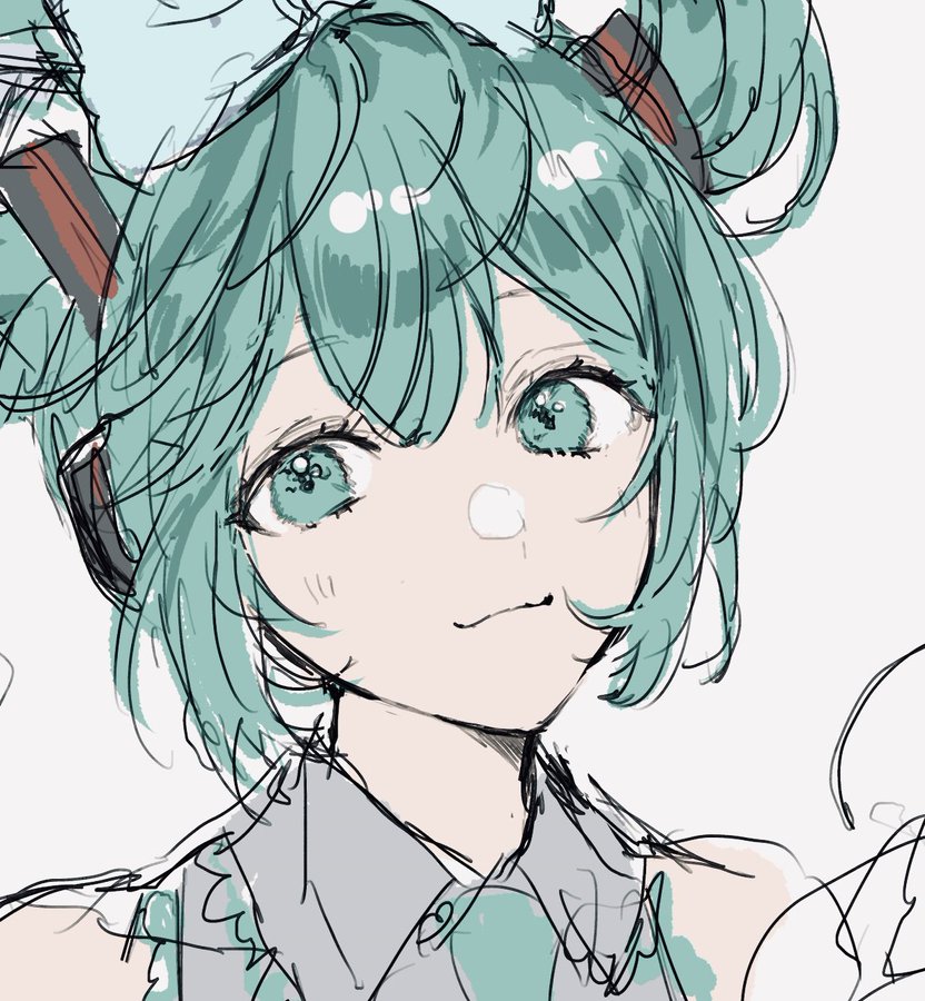 Safebooru - aqua eyes aqua hair aqua necktie bare shoulders blue bow blush bow collared shirt ...