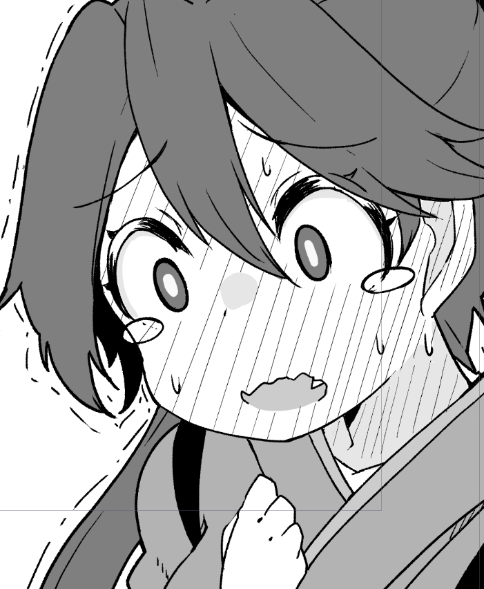 Safebooru - 1girl blush blush stickers commentary request fang grey ...