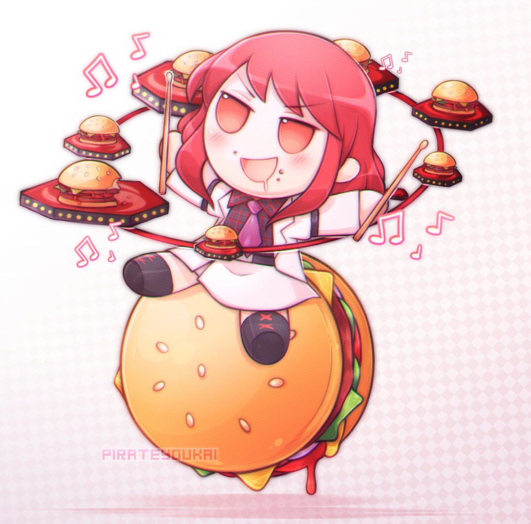 Safebooru 1girl D Belt Black Footwear Boots Burger Commission Drum 8376