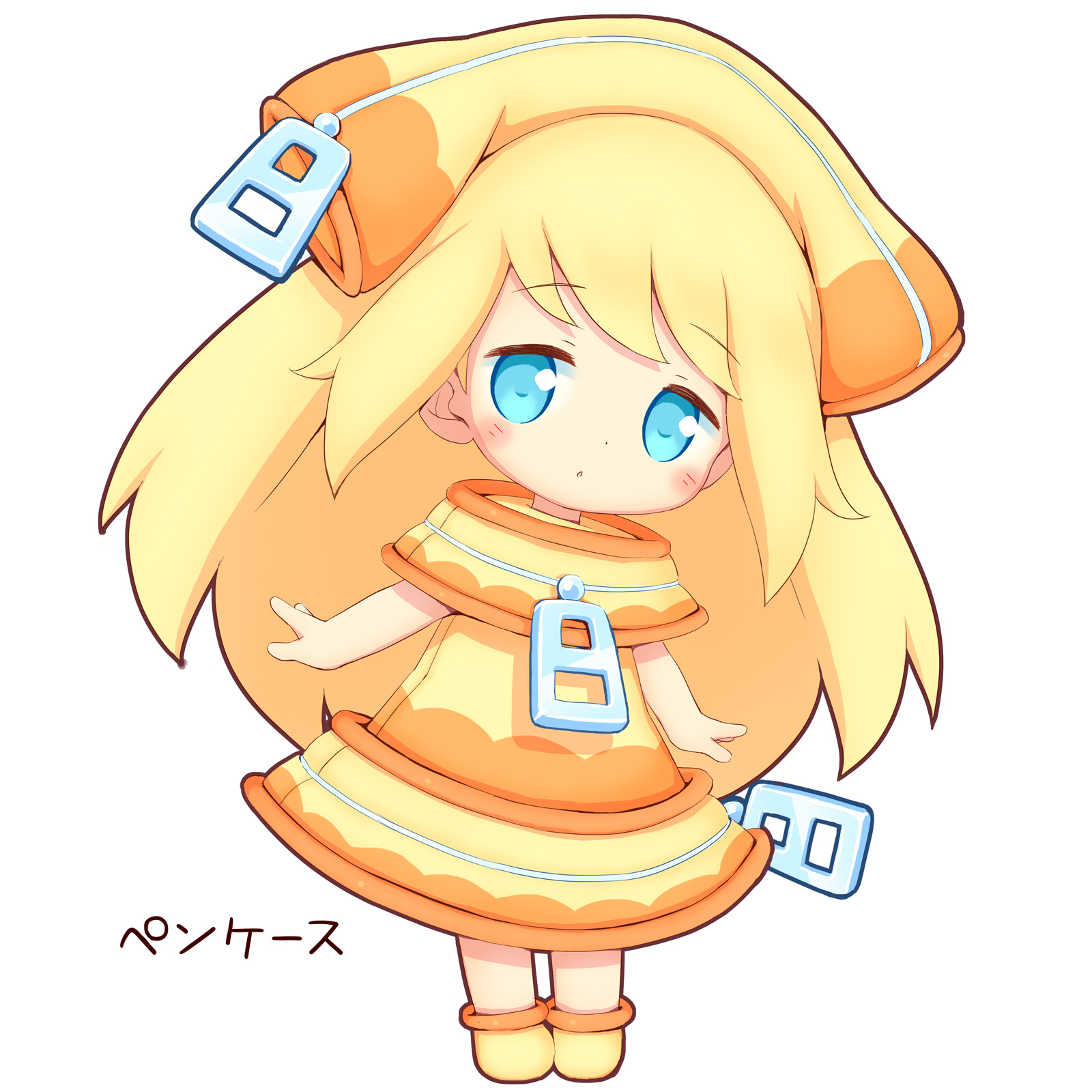 Safebooru - 1girl aikei ake blonde hair blue eyes brown dress chibi ...