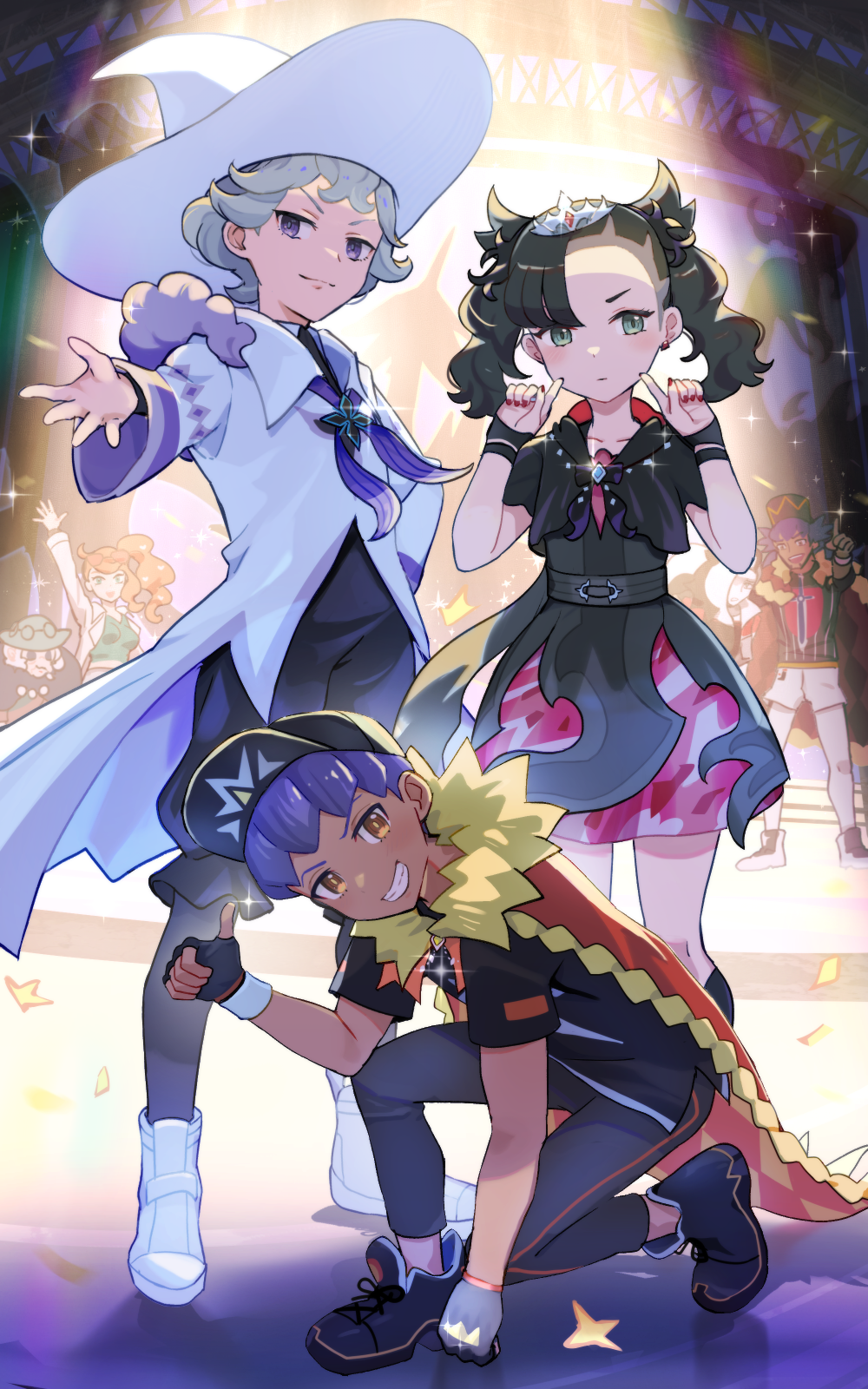 Safebooru - 3girls 4boys bede (champion) (pokemon) bede (pokemon) black ...