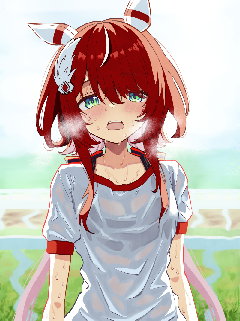 Safebooru 1girl Blurry Blurry Background Blush Collarbone Commentary 0536