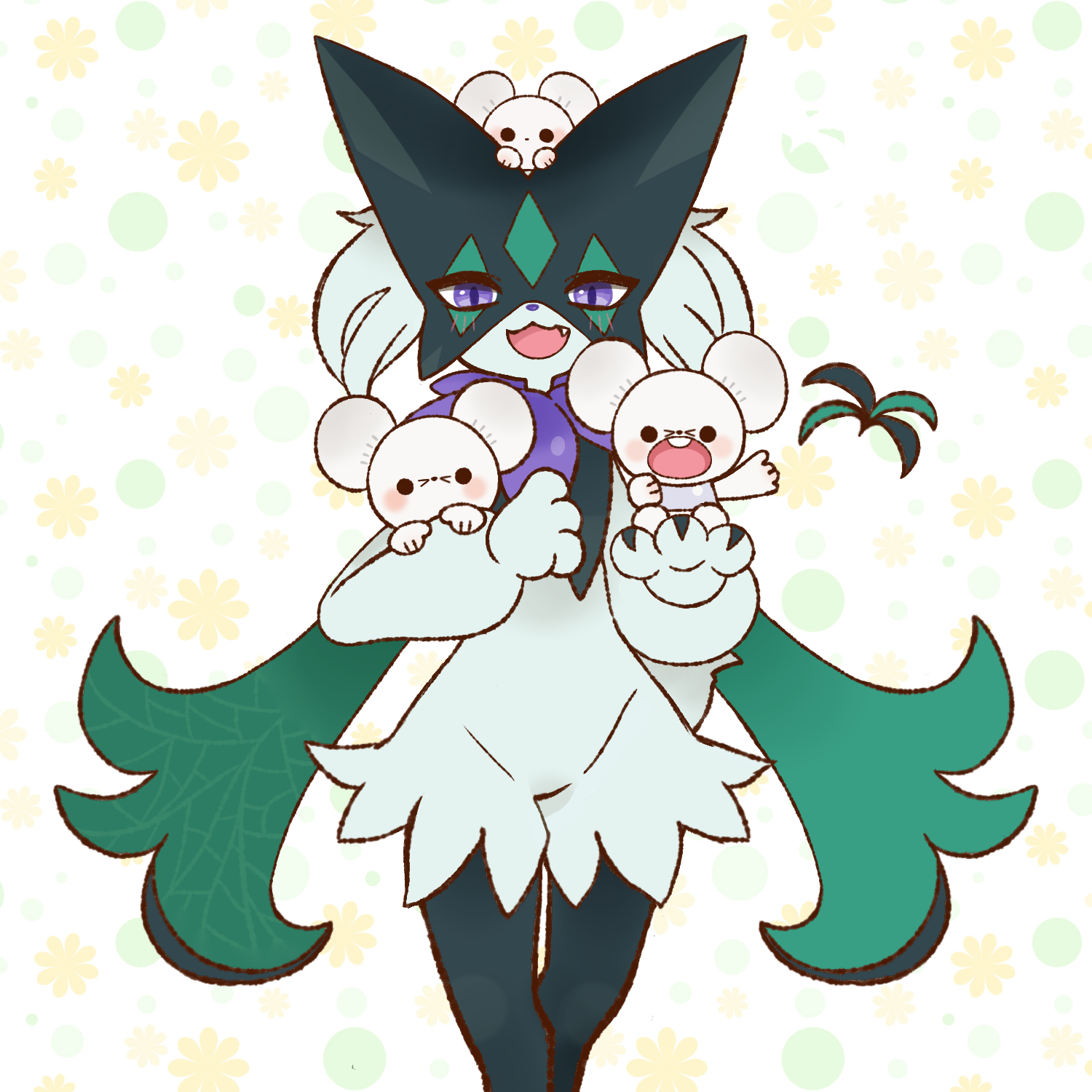 Safebooru - . . 1girl :3 alternate color animal hands animal nose black ...