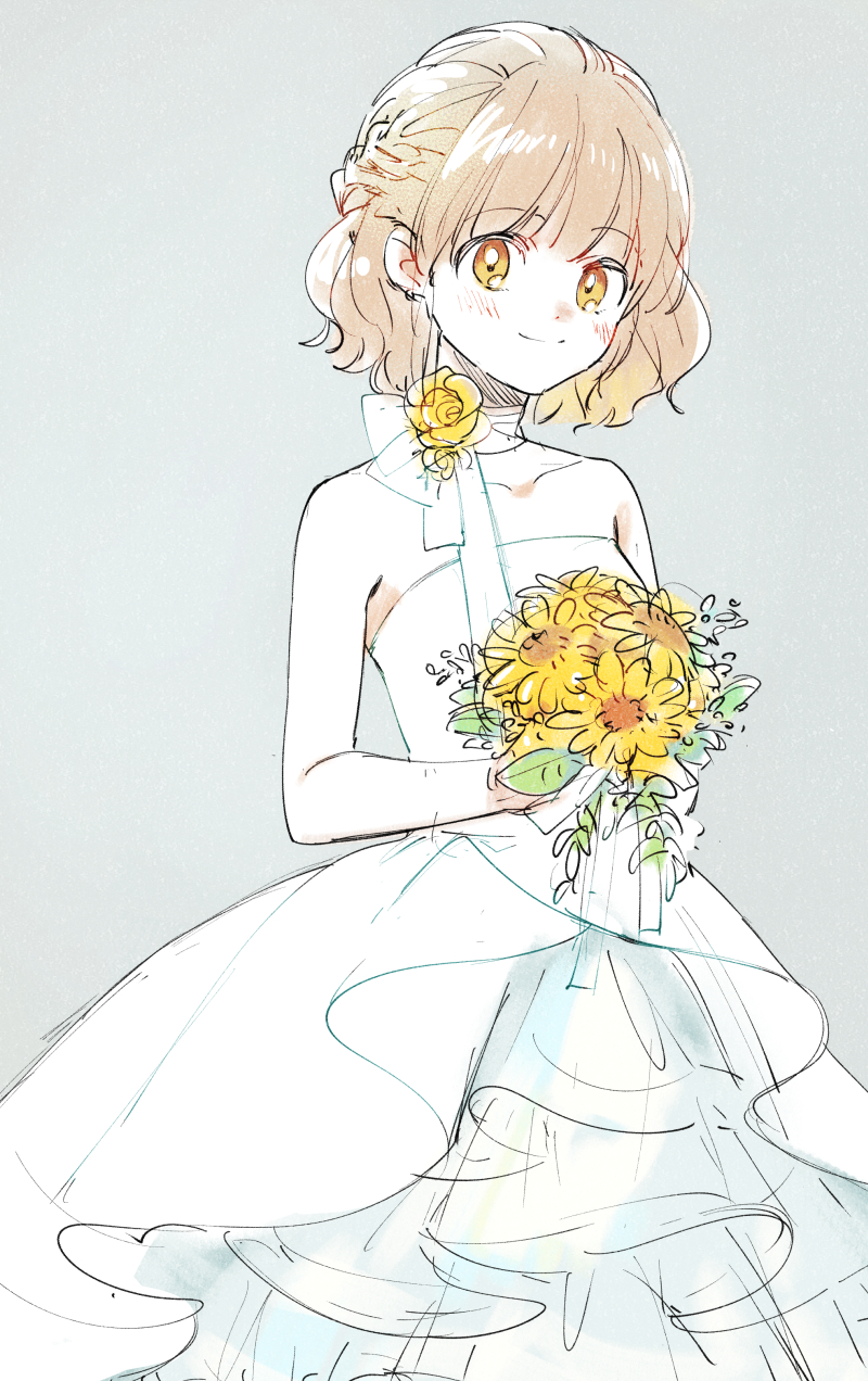 Safebooru 1girl Arle Nadja Blush Brown Hair Dress Flower Highres 6019