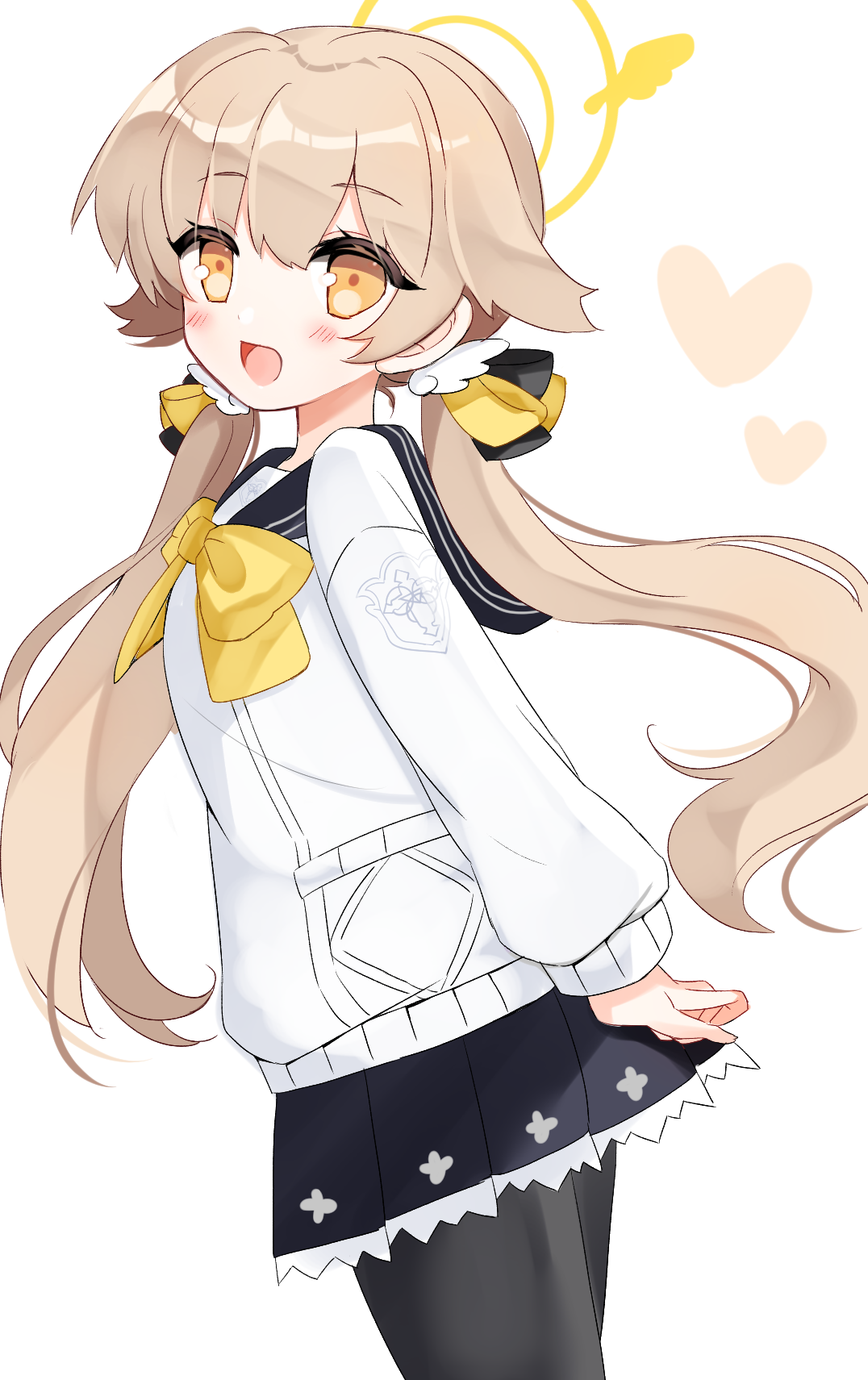 Safebooru - 1girl black pantyhose black sailor collar black skirt blue archive blush bow brown ...