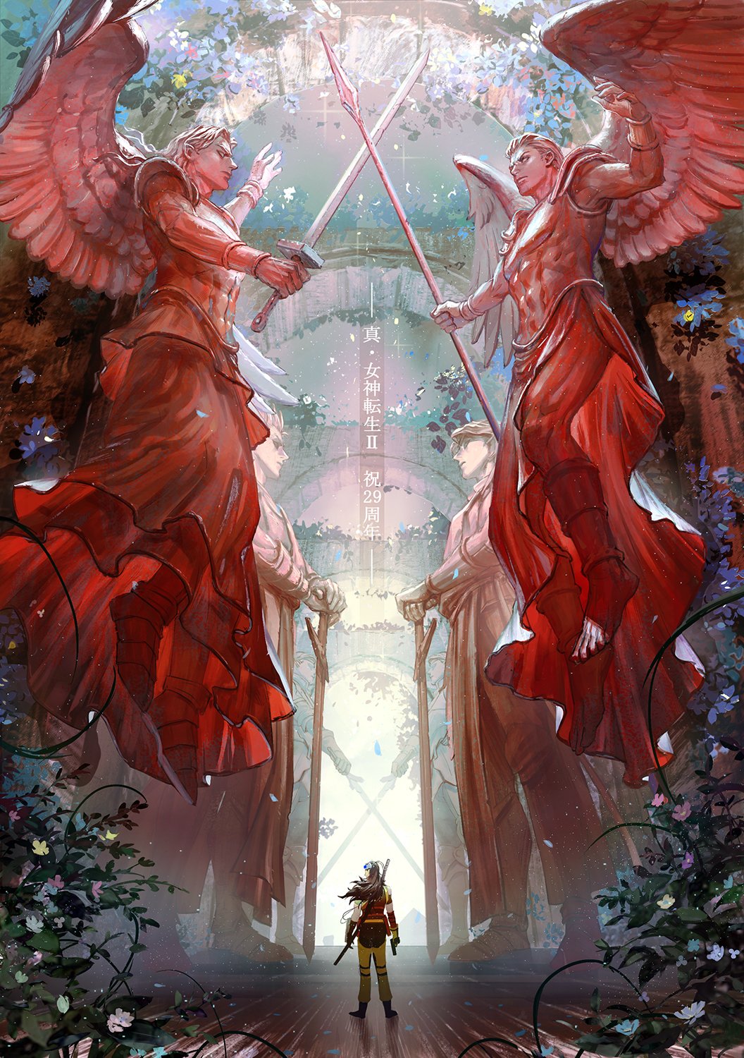 Safebooru - 6+boys aleph (megami tensei) angel angel wings anklet arch ...