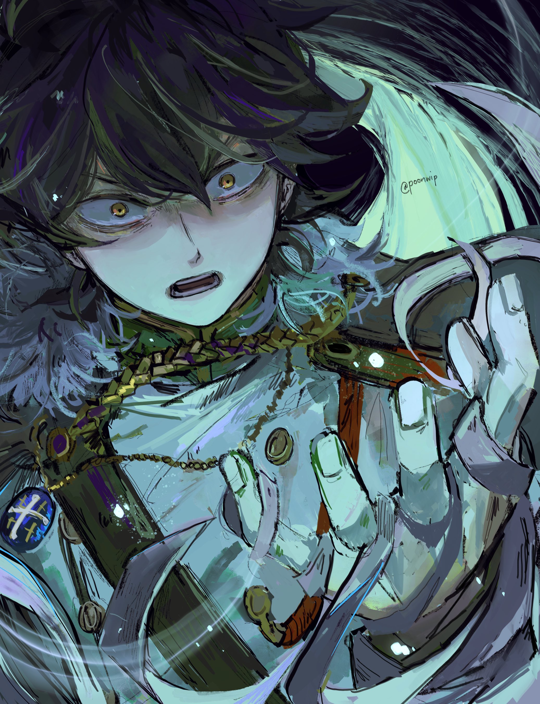 Safebooru - absurdres bandaged fingers bandages black clover black hair hair between eyes ...