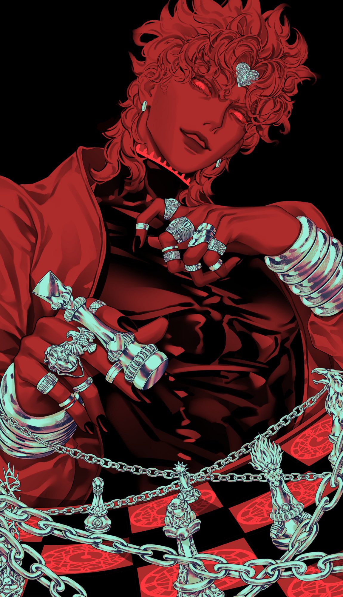 Safebooru - 1boy bishounen black nails bracelet circlet dio brando ...