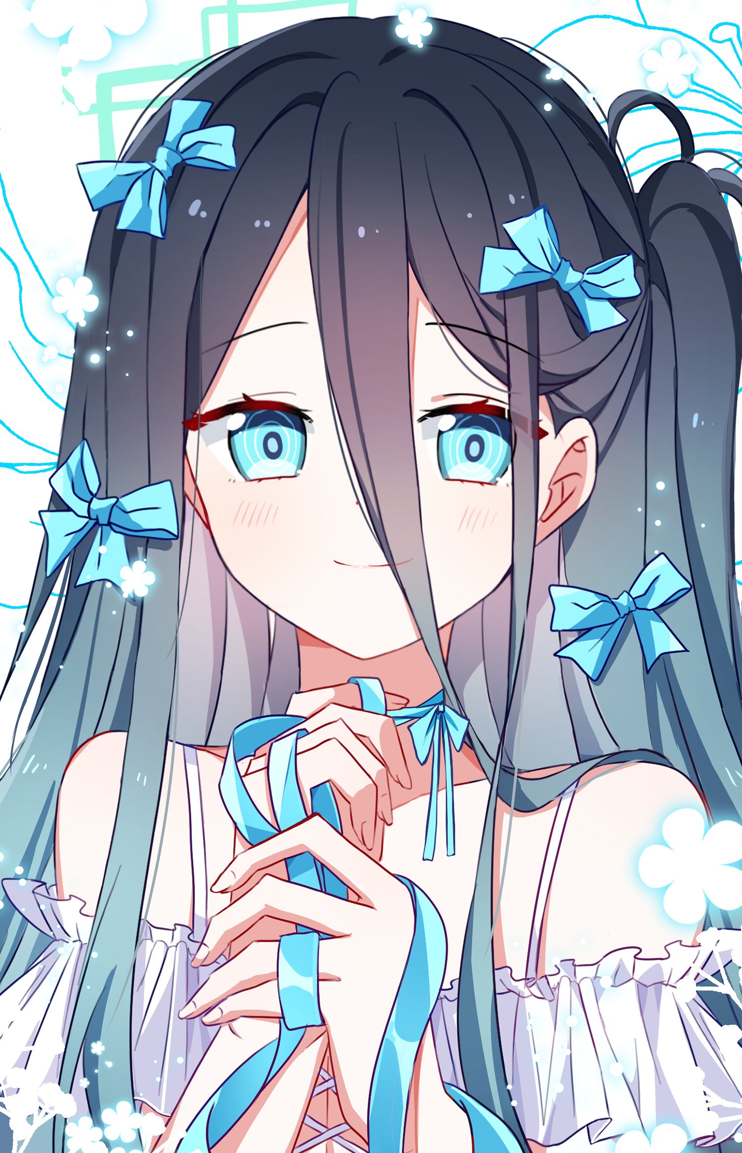 Safebooru - 1girl alternate costume aris (blue archive) bare shoulders black hair blue archive ...