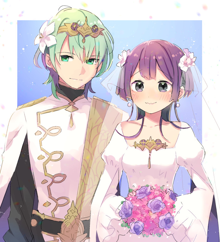 Safebooru - 1boy 1girl alternate costume bernadetta von varley black ...