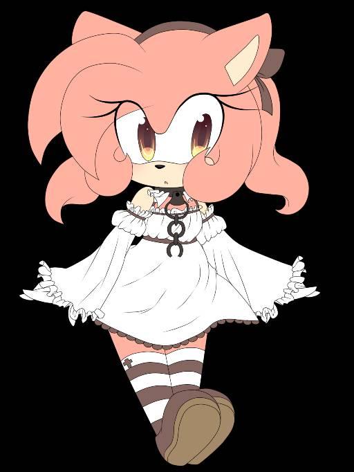 Safebooru - 1girl alternate costume amy rose artist request black background black hairband ...