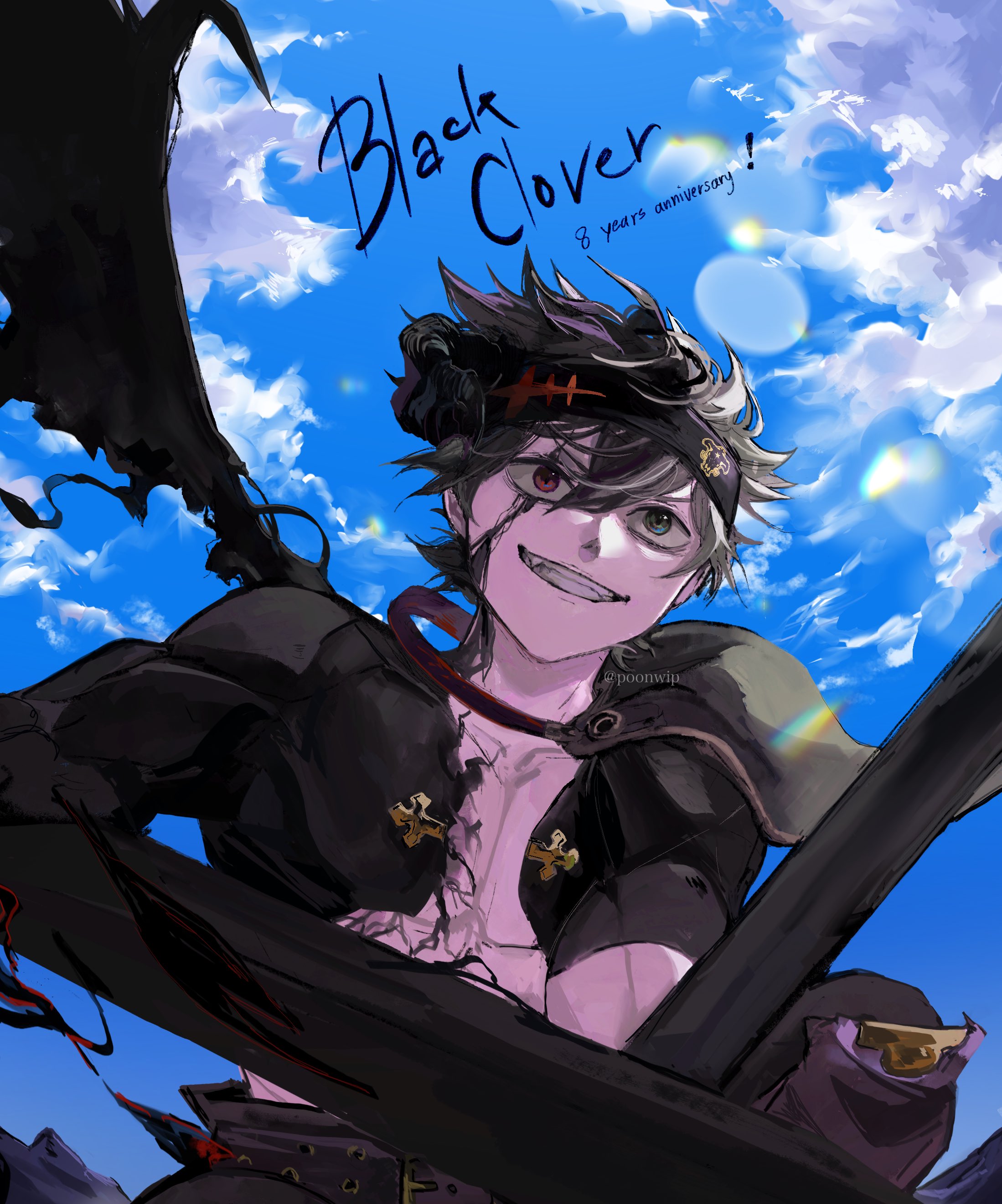 Safebooru - absurdres anniversary asta (black clover) black bulls (emblem) black capelet black ...