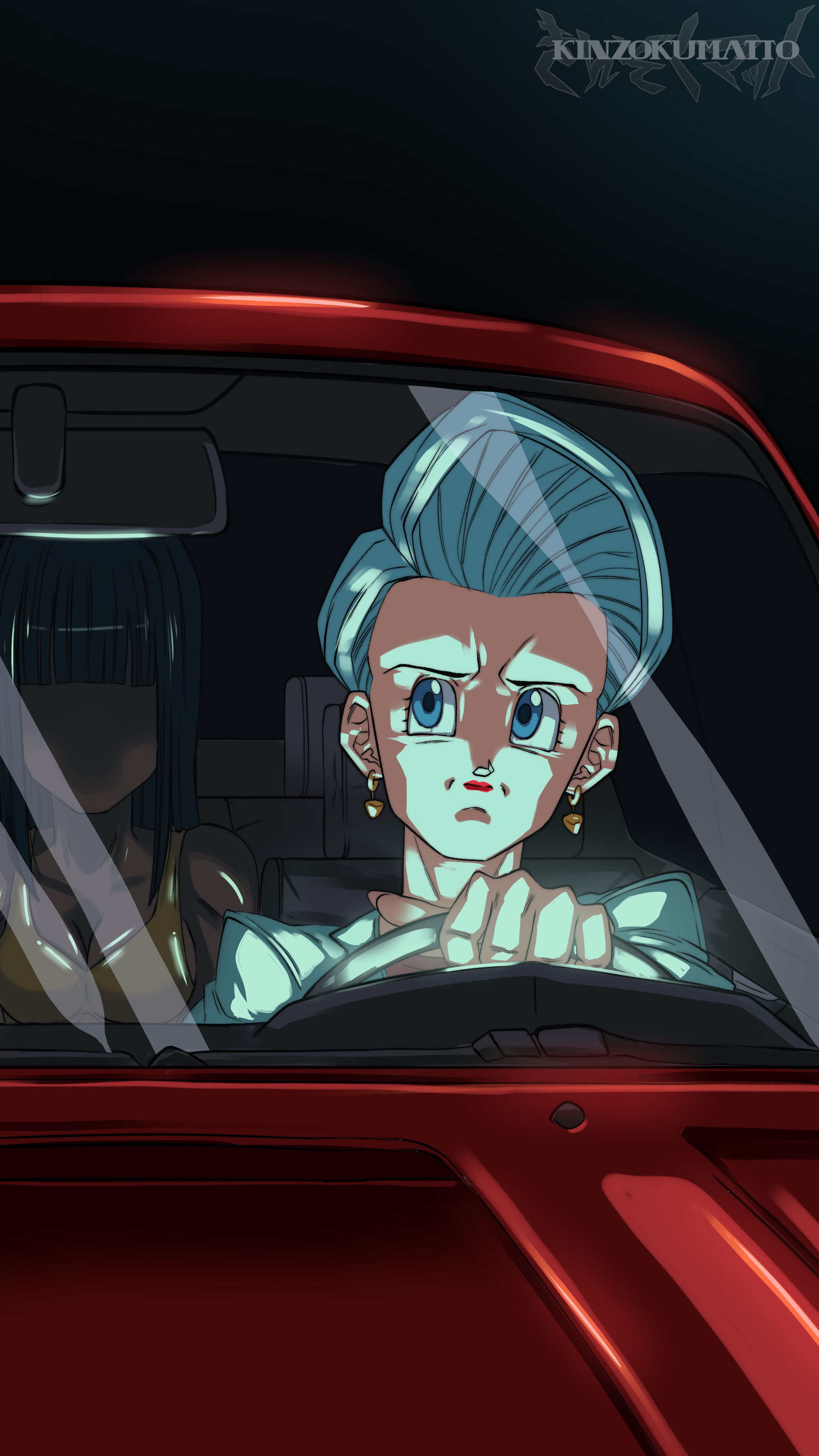 Safebooru - 2girls absurdres artist name blue eyes blue hair blunt ...