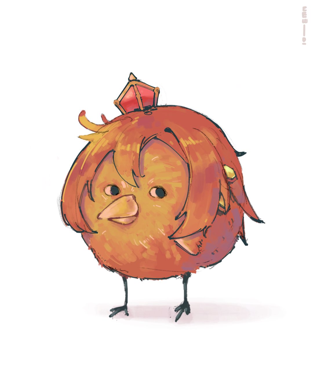 Safebooru - animal animalization beak bird cewid crown hair between ...