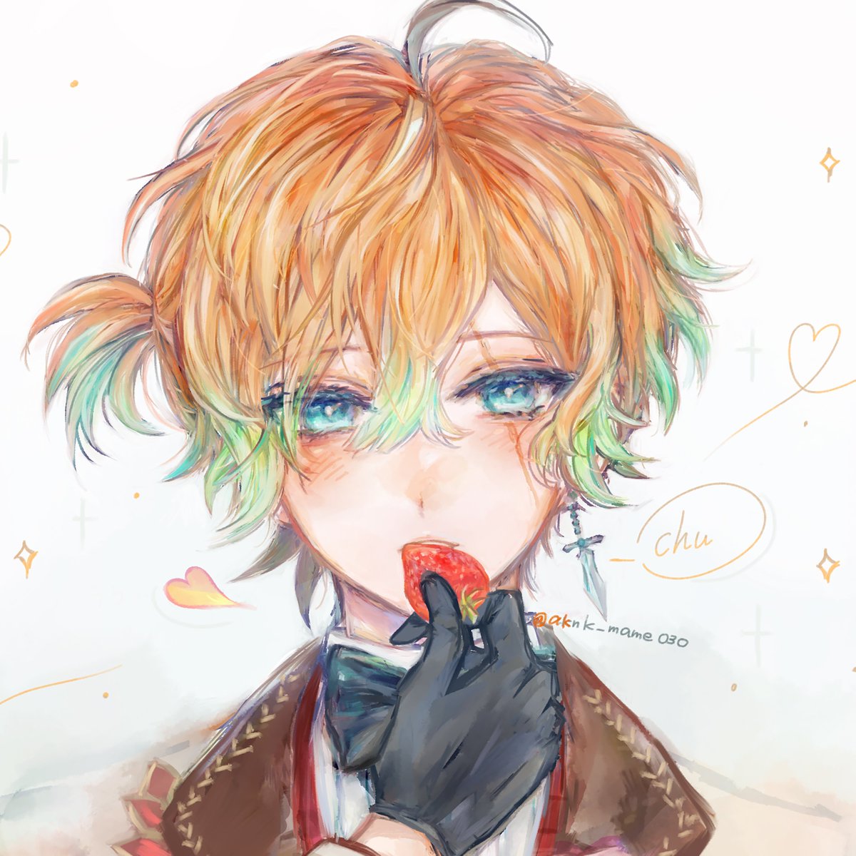 Safebooru - 1boy ahoge akuma shitsuji to kuroi neko androgynous aqua eyes aqua hair black gloves ...