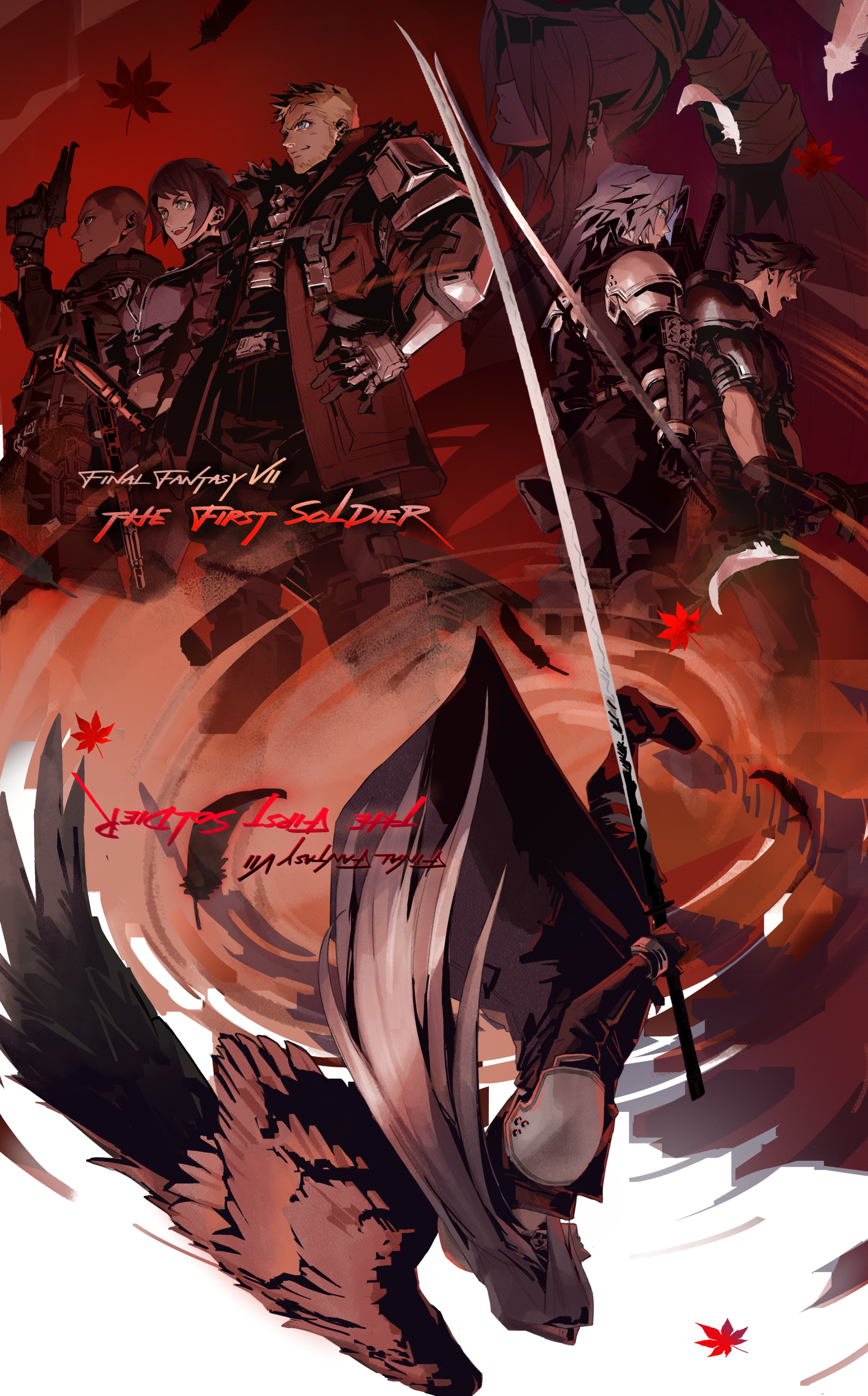 Safebooru - 2girls absurdres angeal hewley beard dual persona facial ...