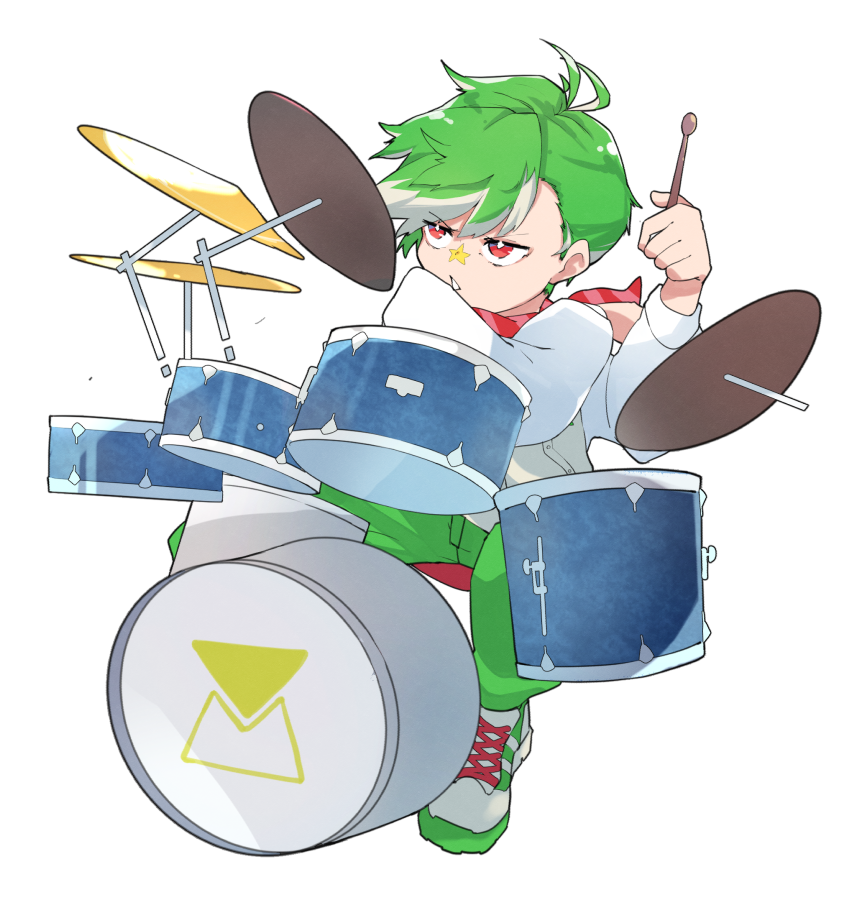Safebooru - 1boy commentary request cymbals daimonji ryugon drum drum ...