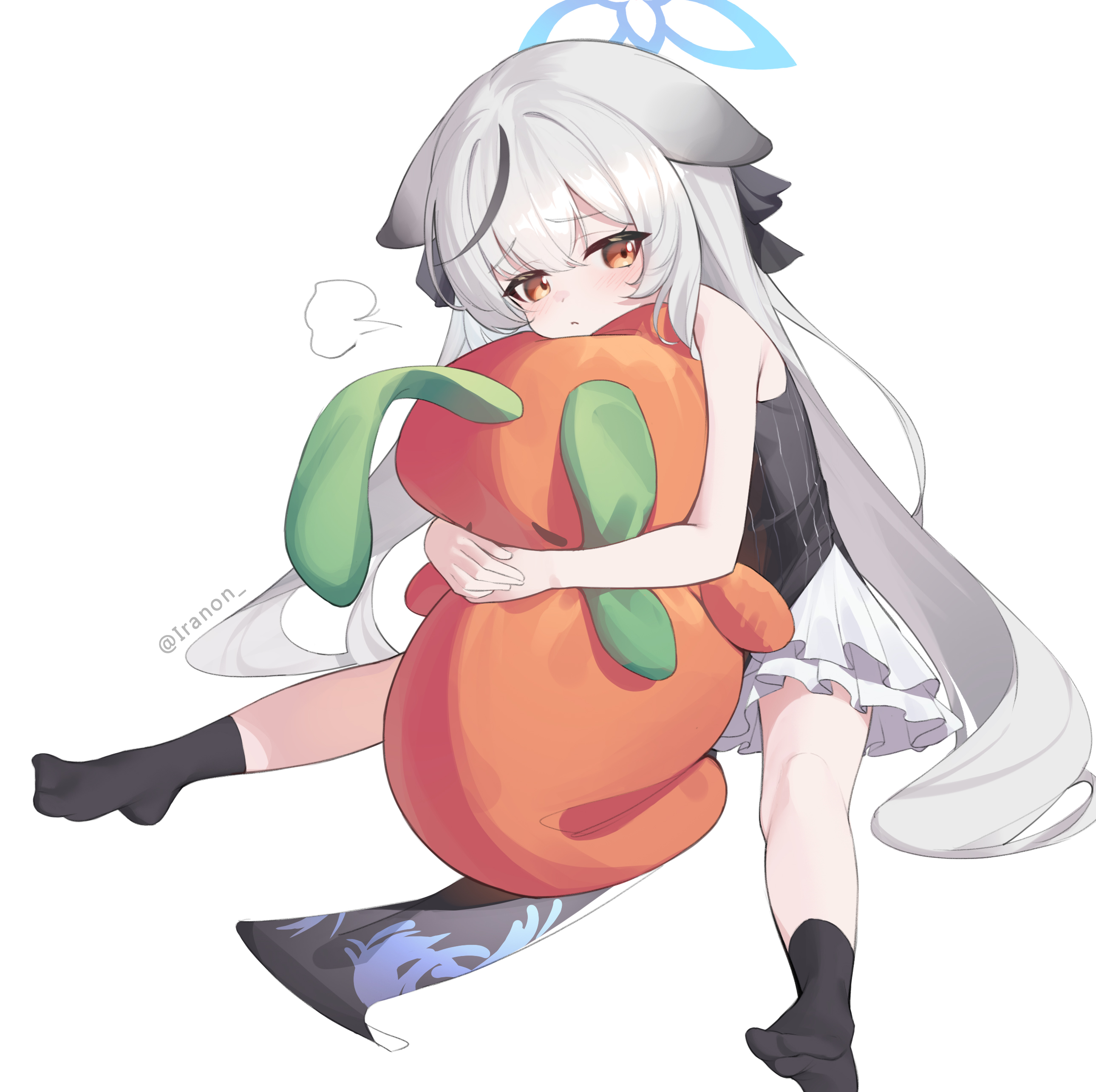 Safebooru - 1girl absurdres animal ears artist name bare shoulders black dress black hair black ...