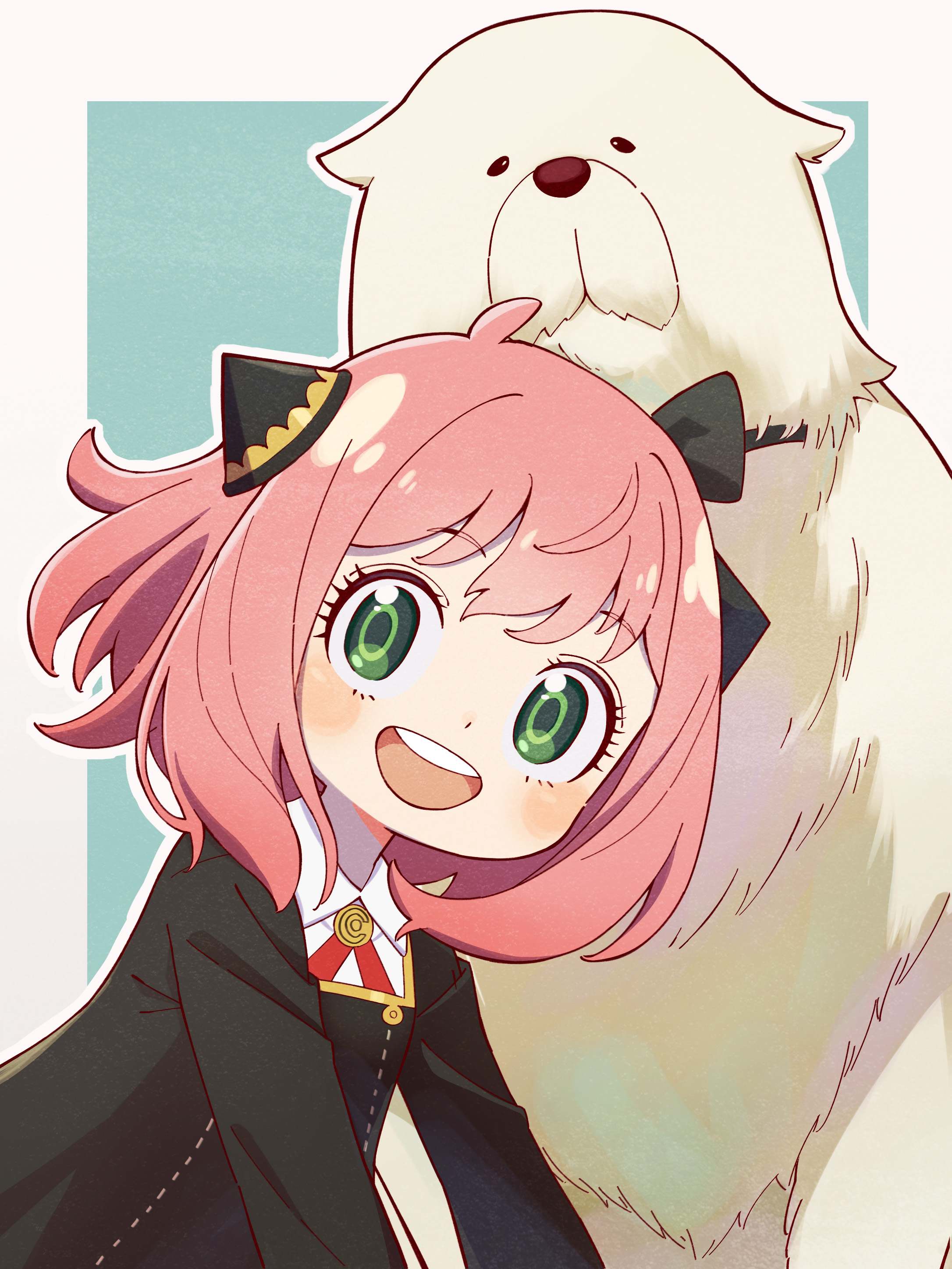 Safebooru - 1girl :d absurdres anya (spy x family) black dress black ...