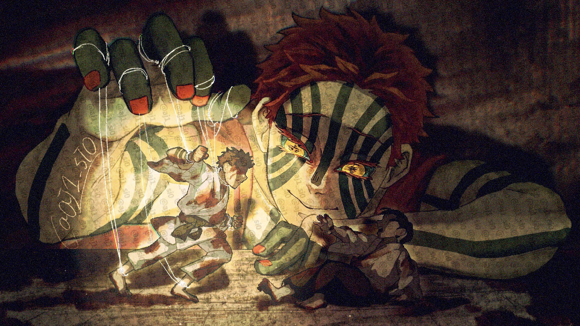 Safebooru - 3boys aj1 si0 akaza (kimetsu no yaiba) barefoot black pants ...