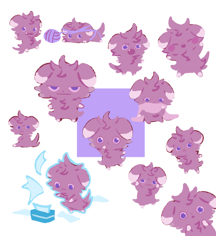 Safebooru - :| blush stickers closed eyes closed mouth espurr fang full ...