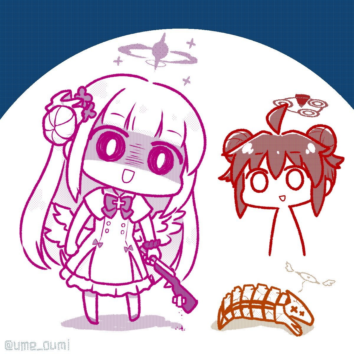 Safebooru - 2girls ahoge binah (blue archive) blue archive chibi ...