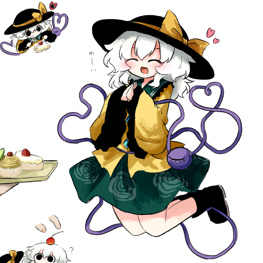Safebooru - 1girl 1other :d ? black boots black eyes black hat blush ...