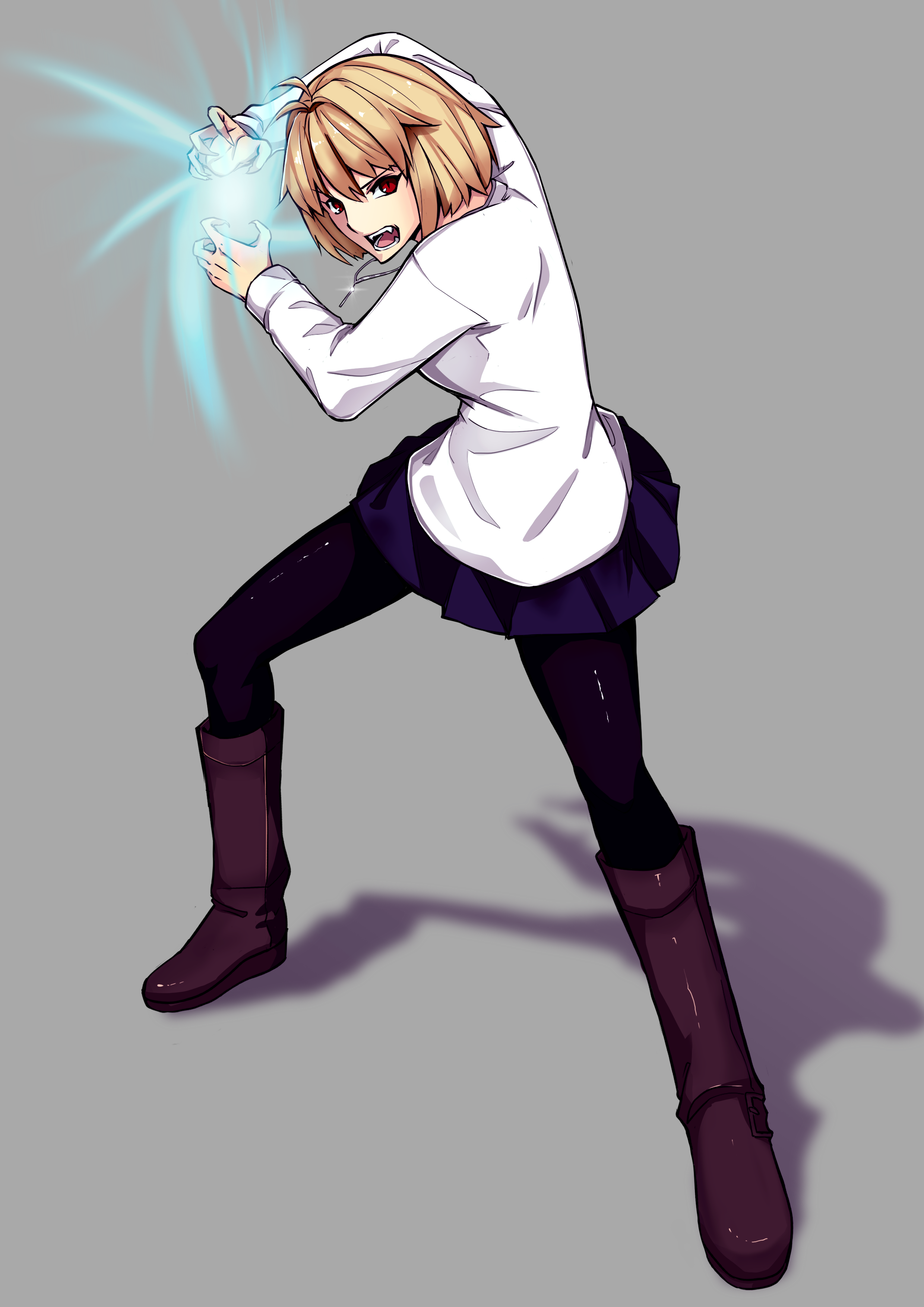 Safebooru - 1girl absurdres ahoge angry arcueid brunestud arms up ...