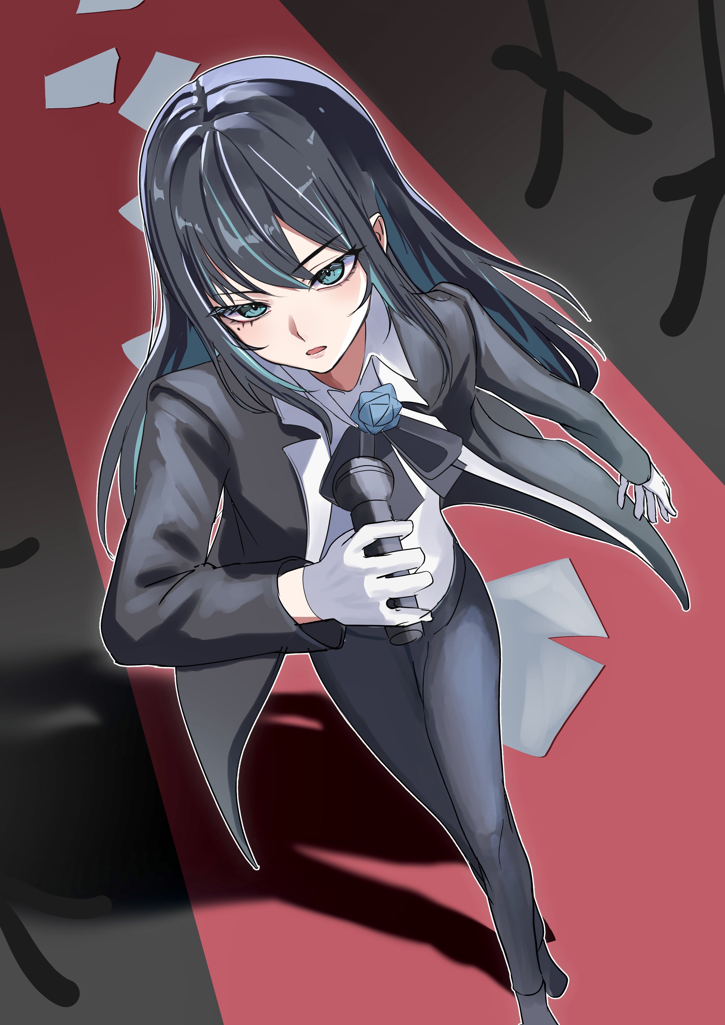 Safebooru - 1girl absurdres ado (utaite) black coat black hair black ...