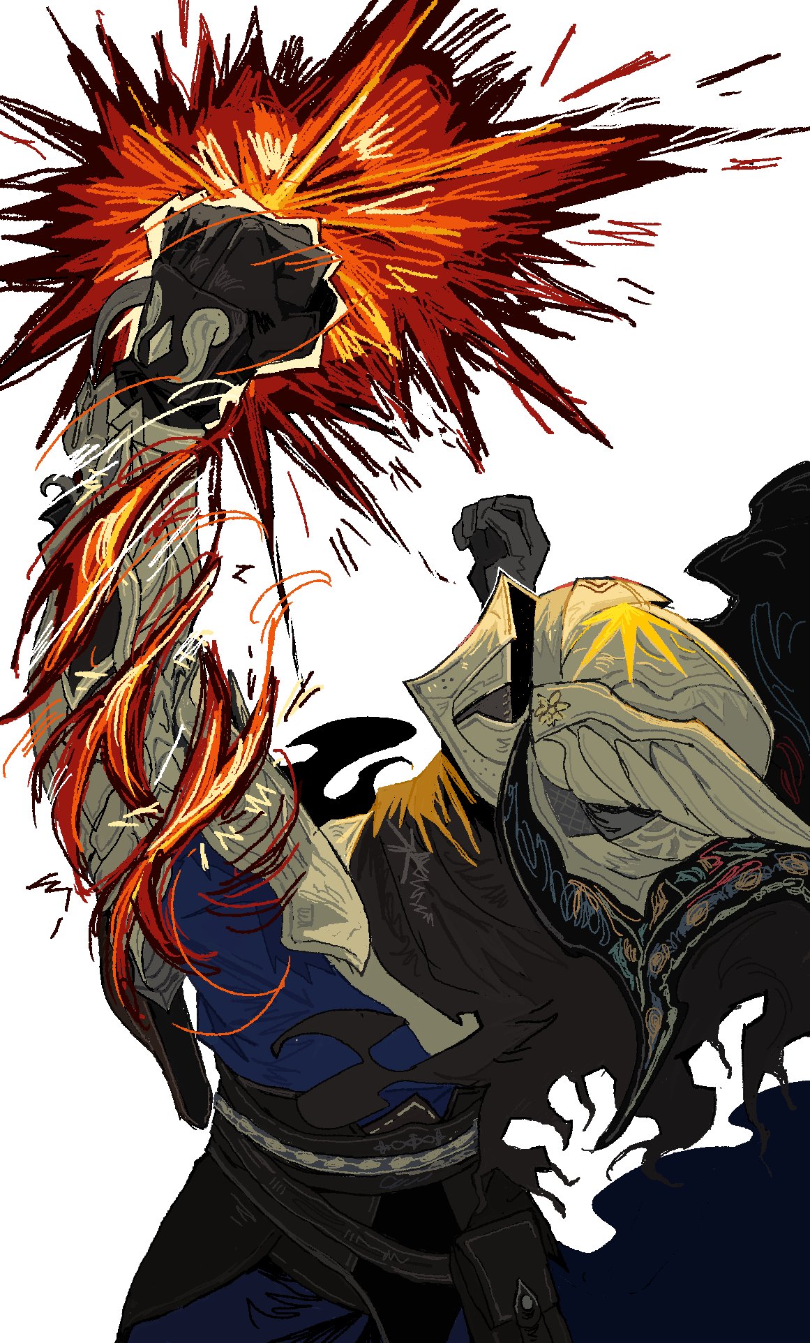 Safebooru - 1boy arm mounted weapon arms up black capelet black gloves ...