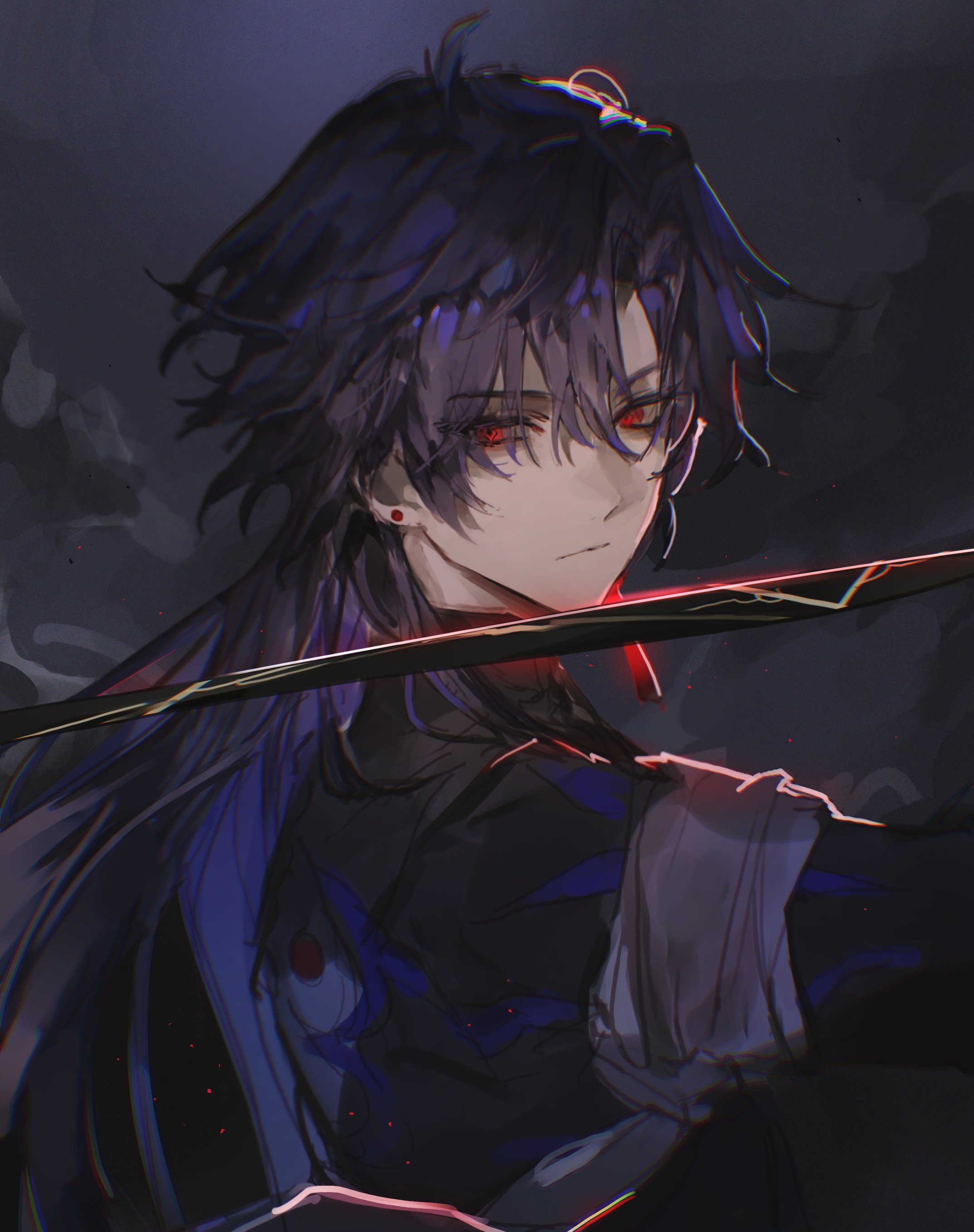 Safebooru - 1boy absurdres ahoge bandaged arm bandages bishounen black ...