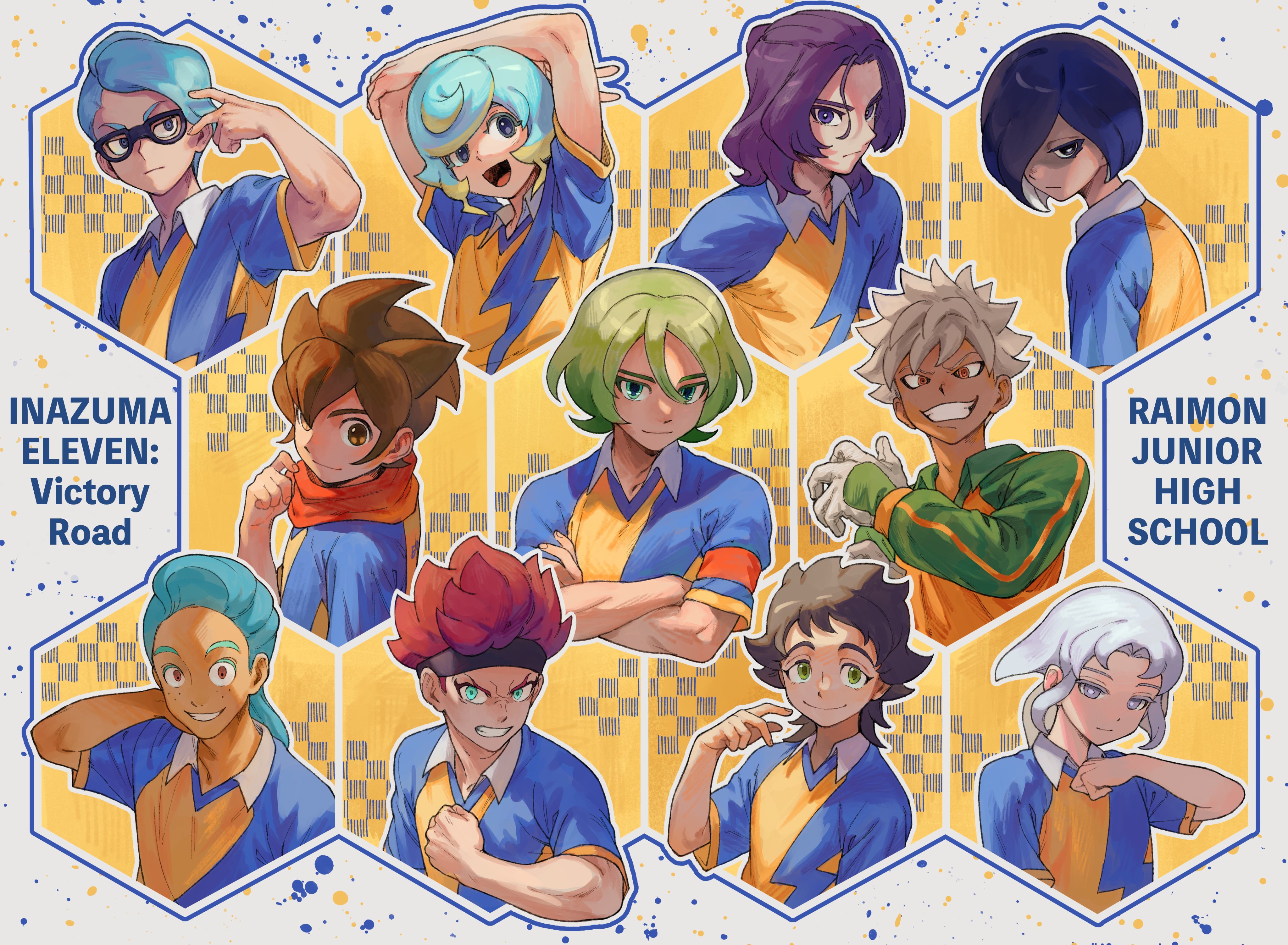 Safebooru - 2girls 6+boys absurdres akasode matsuri (inazuma eleven ...