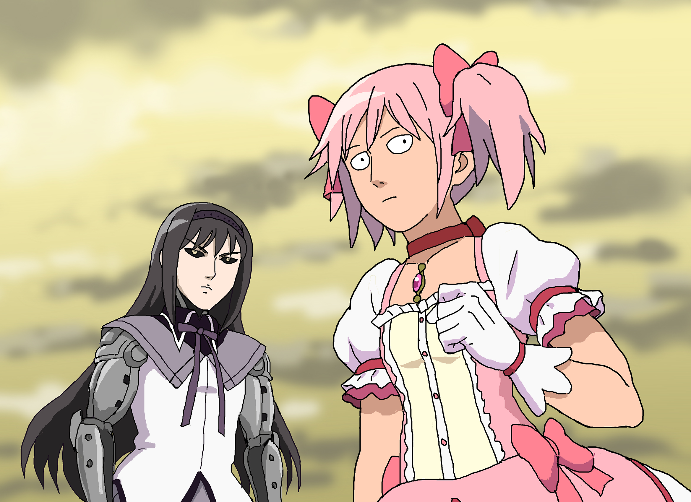 Safebooru - 2boys akemi homura akemi homura (cosplay) akemi homura ...