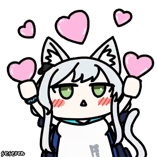 Safebooru - 1girl animated gif arknights cat ears heart rosmontis (arknights) seseren | 4316385