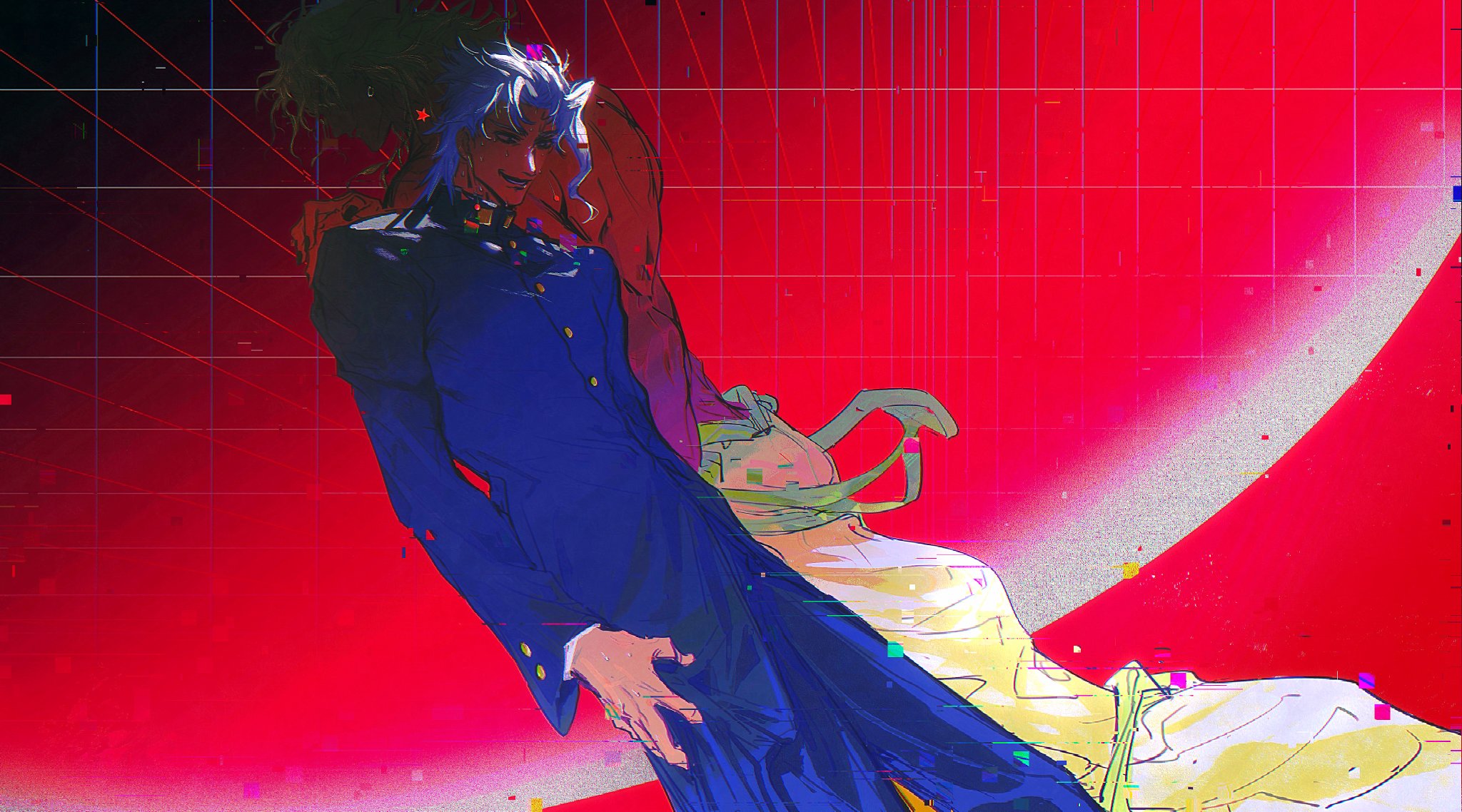 Safebooru - 2boys birthmark blonde hair czyw dio brando gakuran glitch ...