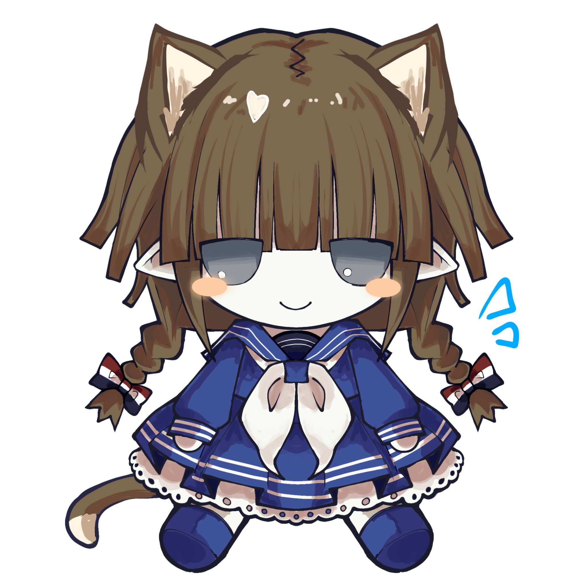 Safebooru - 1girl animal ears back bow blue sailor collar blue shirt ...
