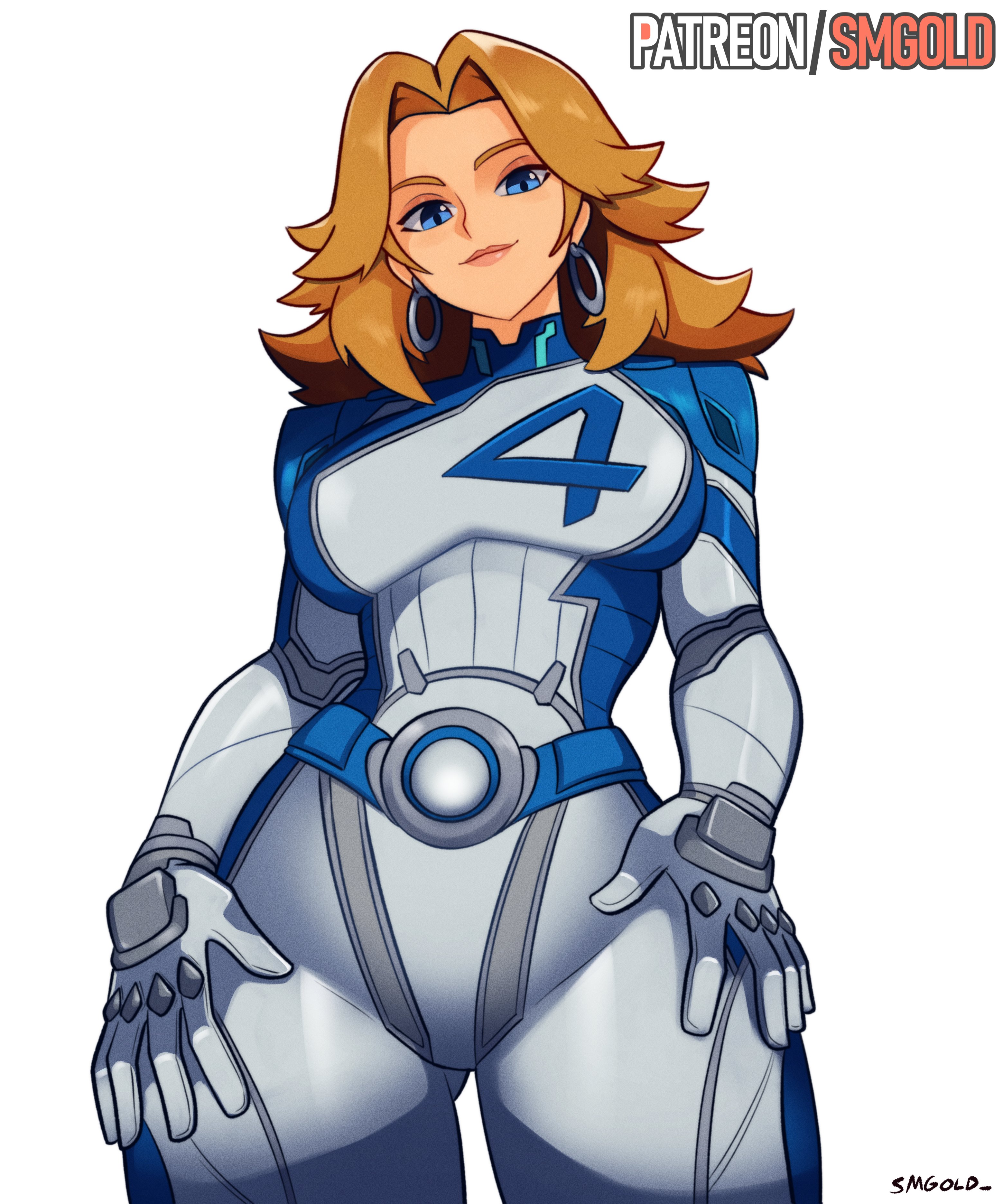 Safebooru - 1girl absurdres blonde hair blue bodysuit blue eyes ...