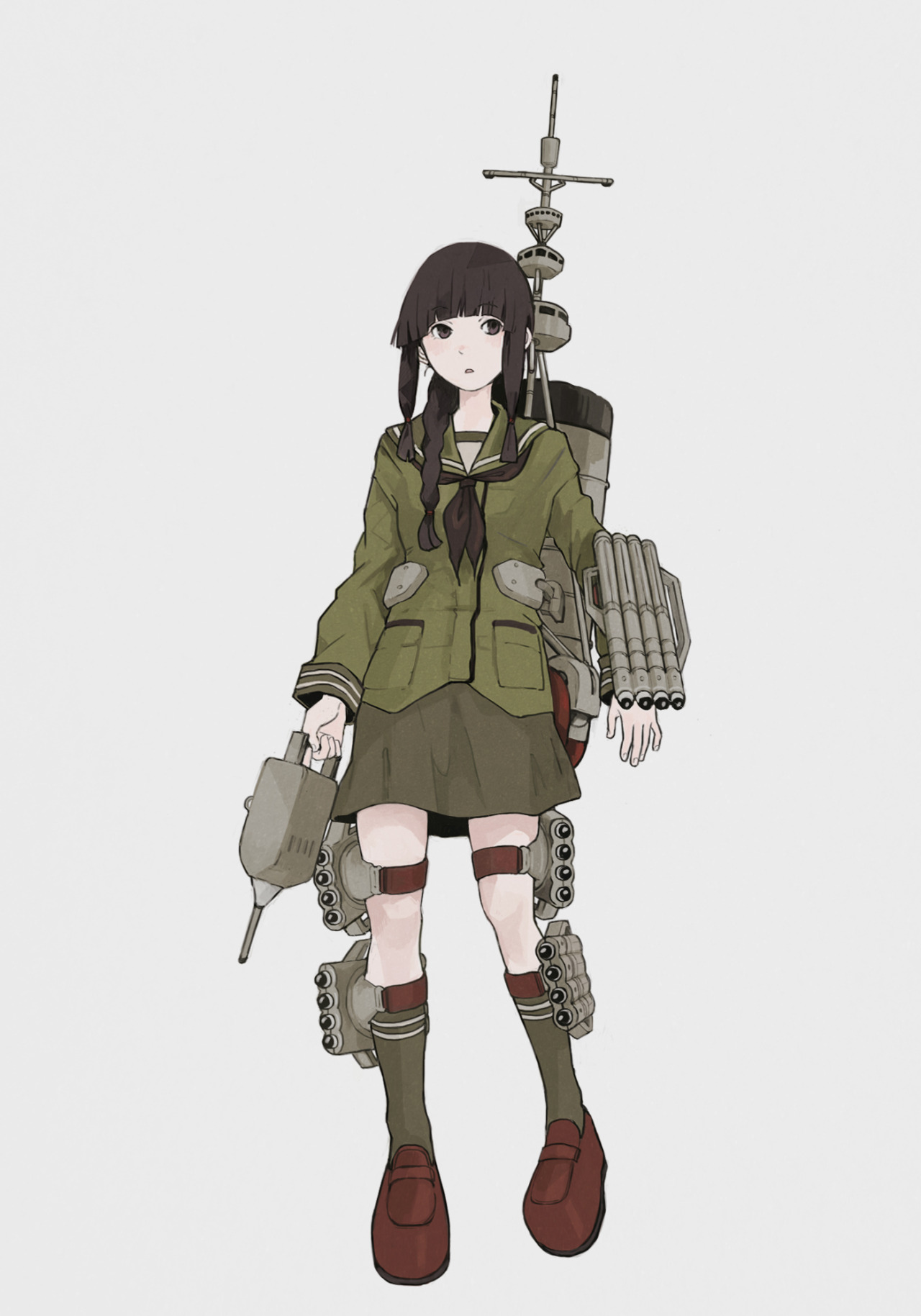 Safebooru 1girl Bad Id Black Hair Black Necktie Blunt Bangs Braid 1773