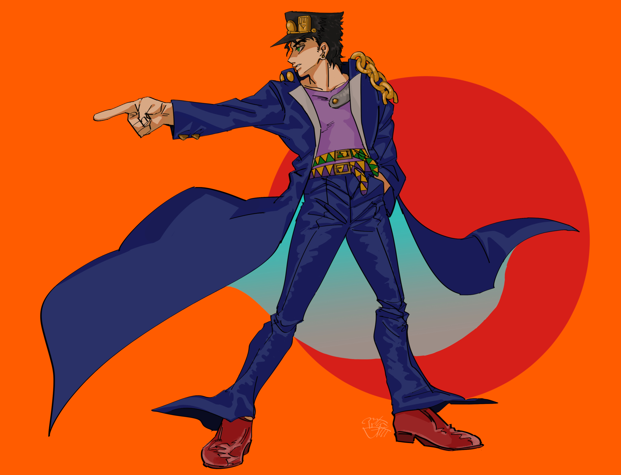 Safebooru - 1boy black hair carota327 chain gakuran green eyes hand in ...