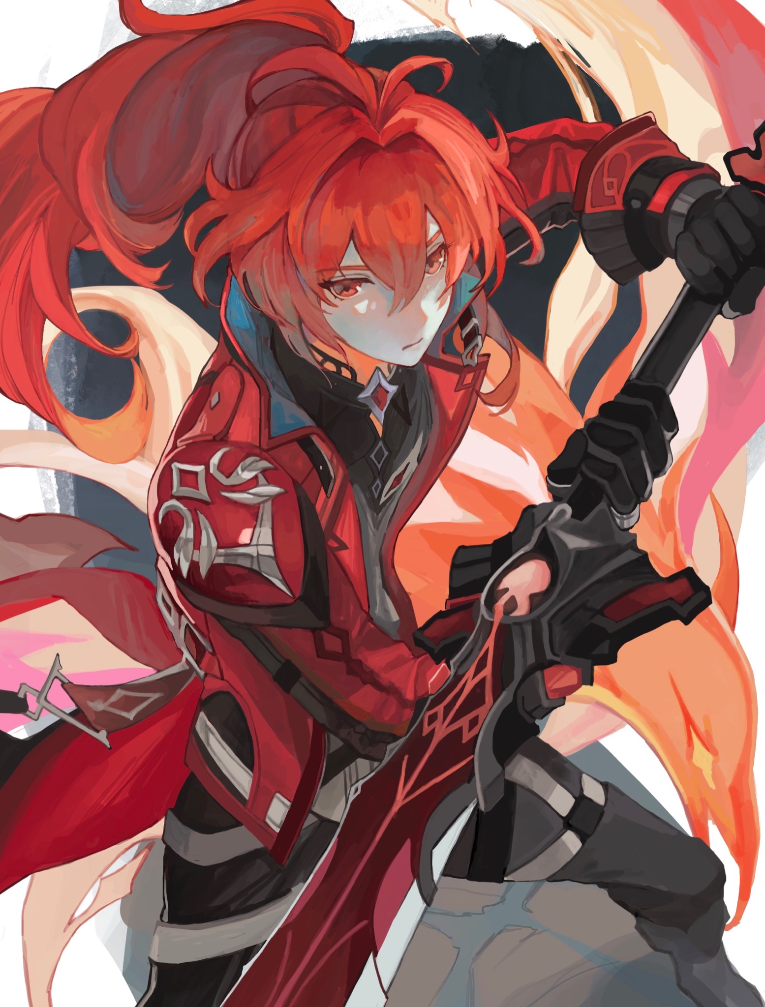 Safebooru - 1boy black gloves black pants black shirt closed mouth coat ...