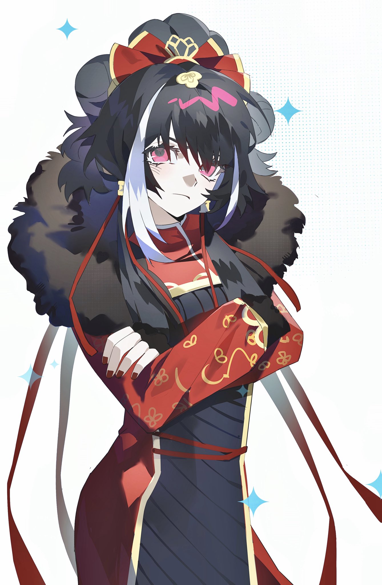 Safebooru - 1girl black dress china dress chinese clothes cowboy shot ...