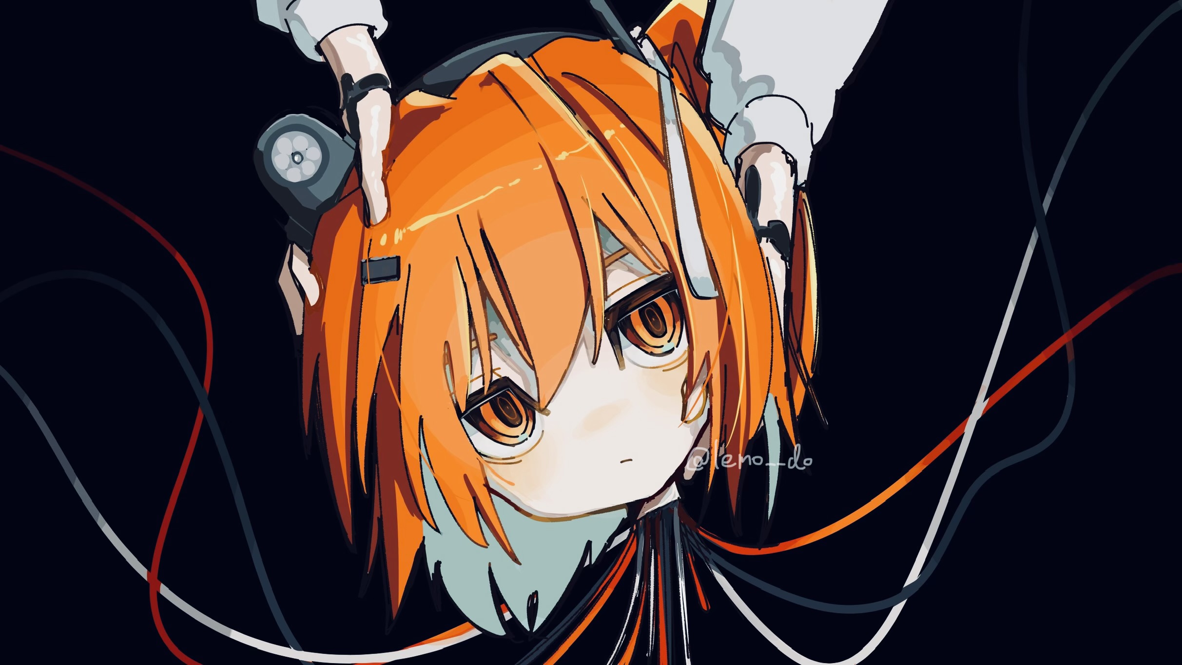 Safebooru - 1girl a.i. voice adachi rei android black background cable ...