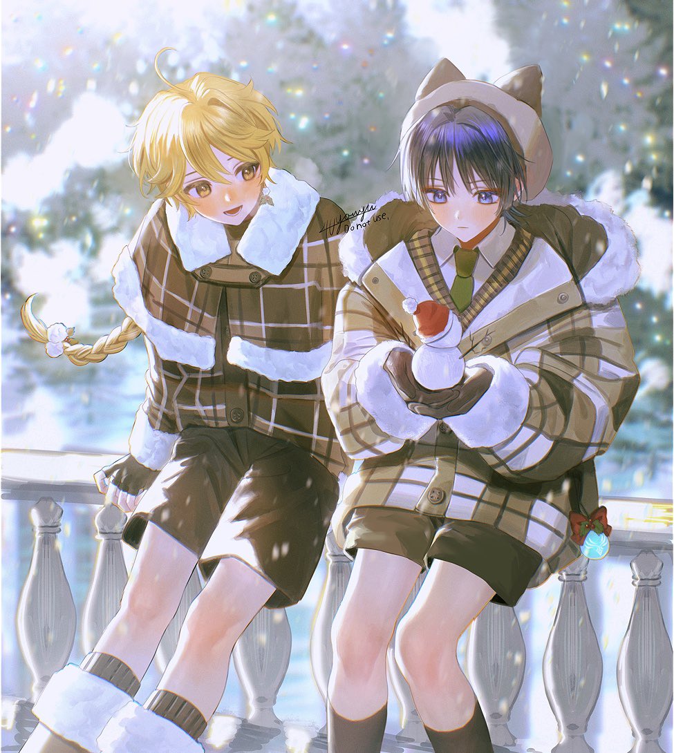 Safebooru - 2boys 4the2ofus aether (genshin impact) alternate costume ...