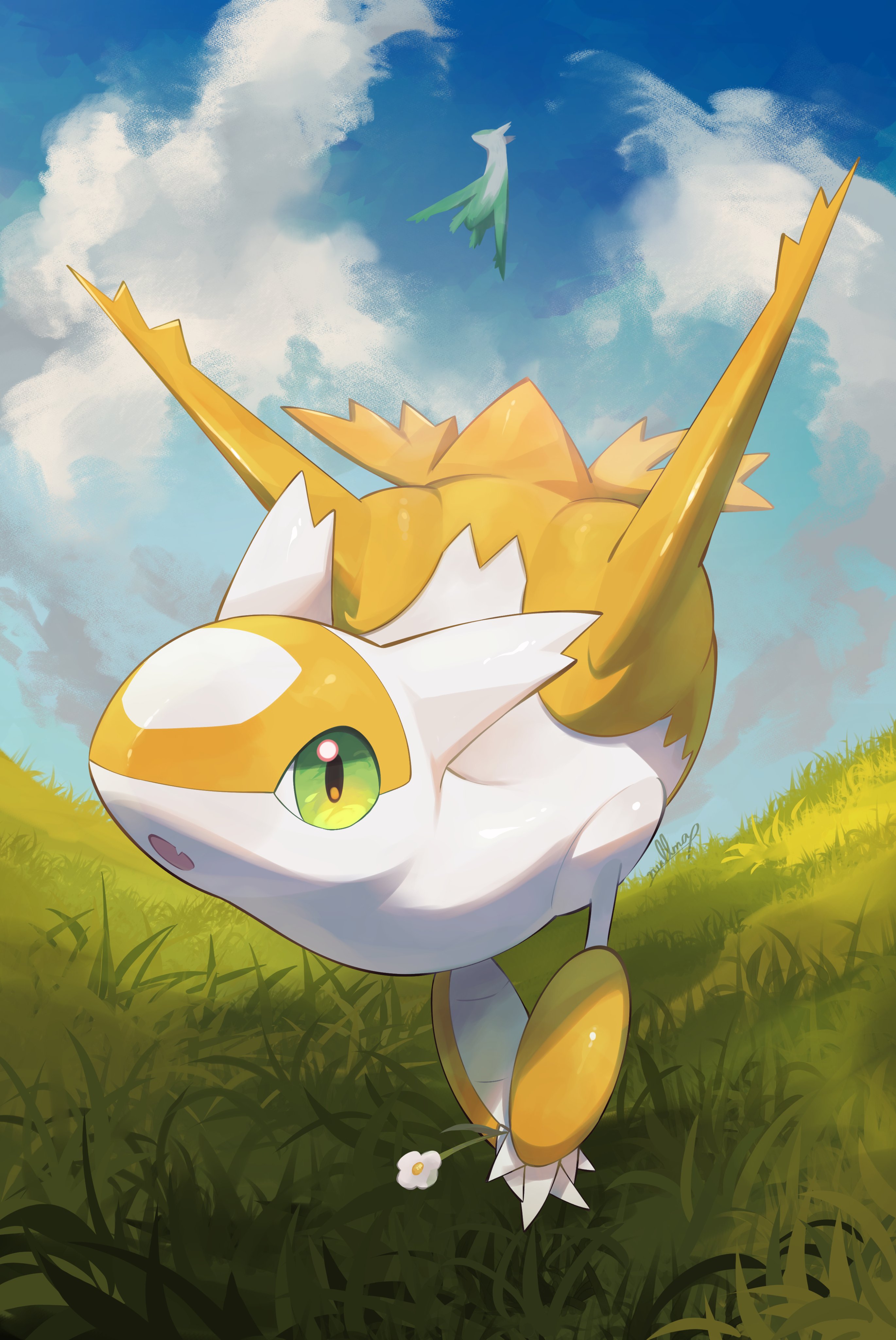 Safebooru - absurdres alternate color blue sky claws clouds cloudy sky ...
