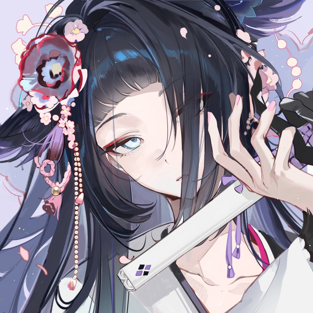 Safebooru - 1girl arknights black hair blue eyes blunt bangs chinese ...