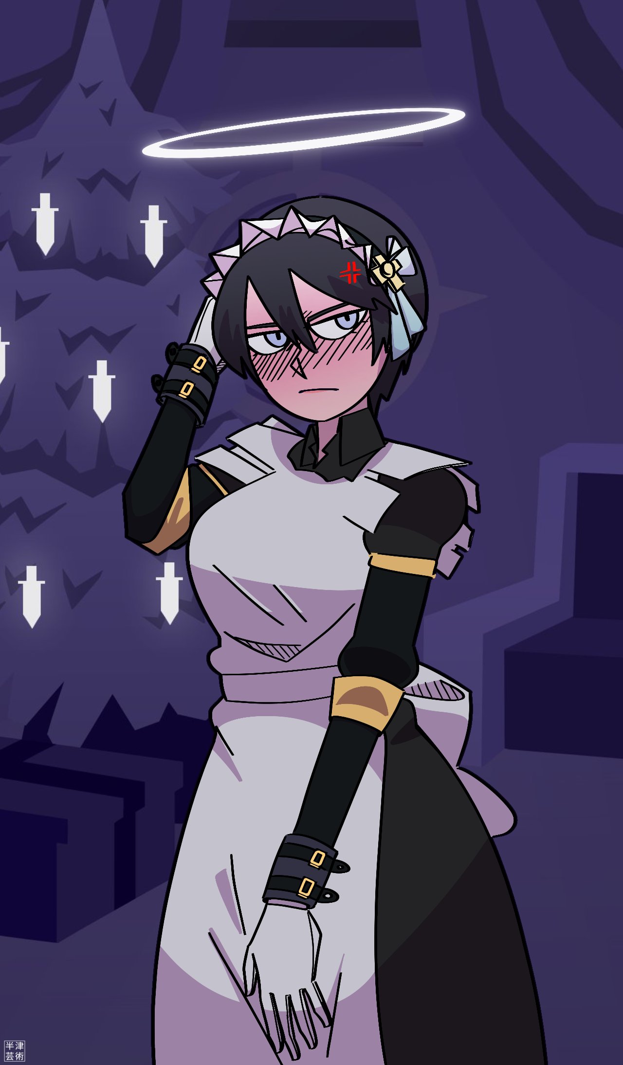 Safebooru - angel (helltaker) archangel (helltaker) blush gloves halo ...