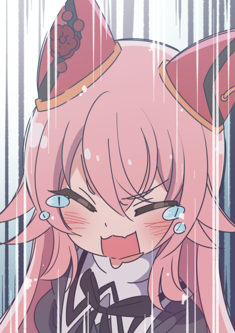 Safebooru - 1girl assault lily black ribbon blush closed eyes ...