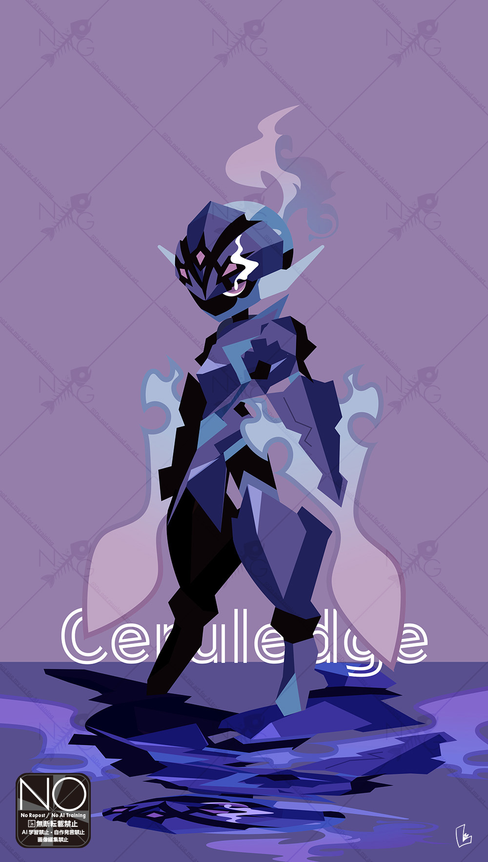 Safebooru - 1other arm blade armor ceruledge commentary request eye ...