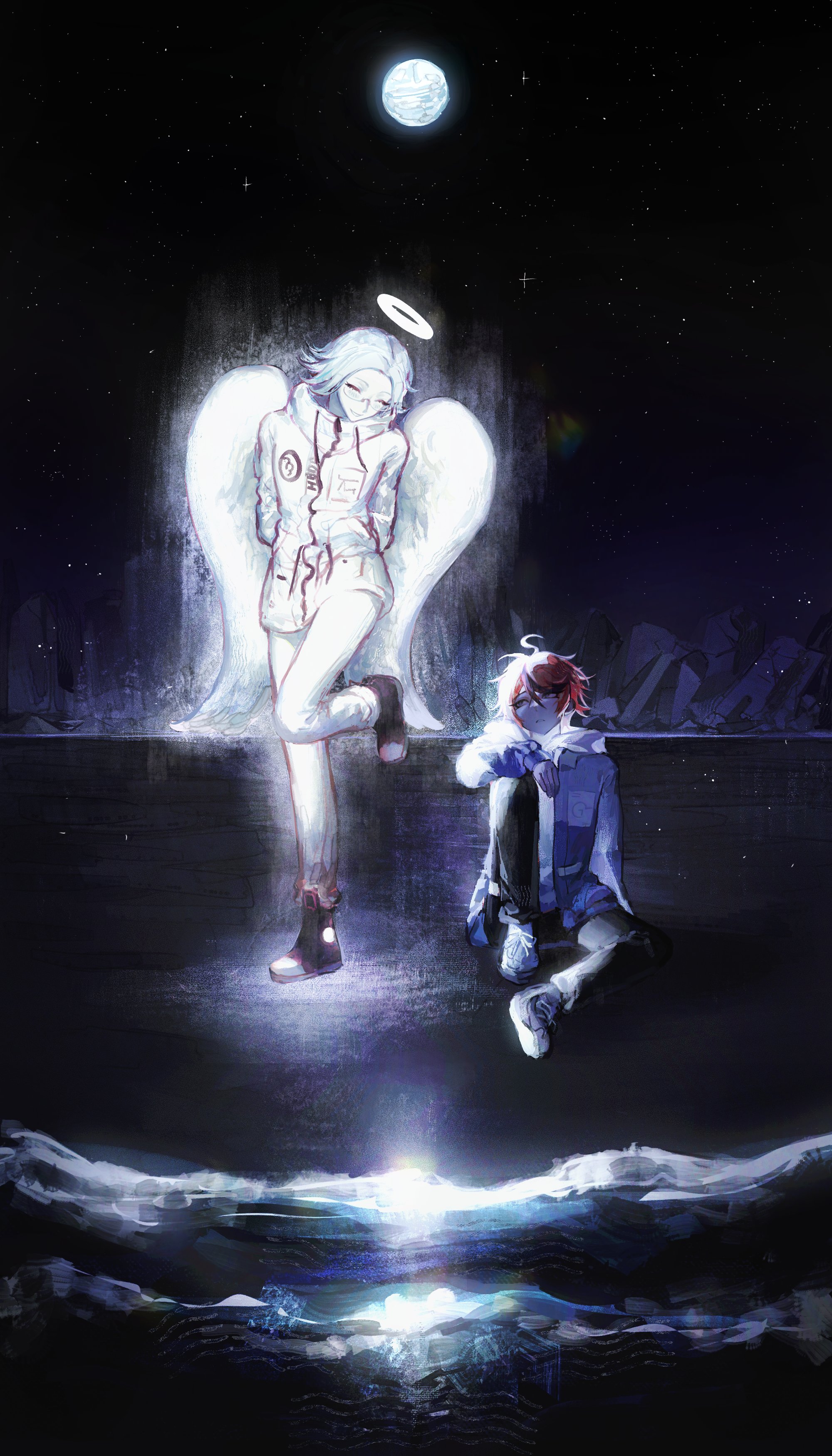 Safebooru - 2boys ^ ^ absurdres ahoge angel angel wings aotsuki eito ...